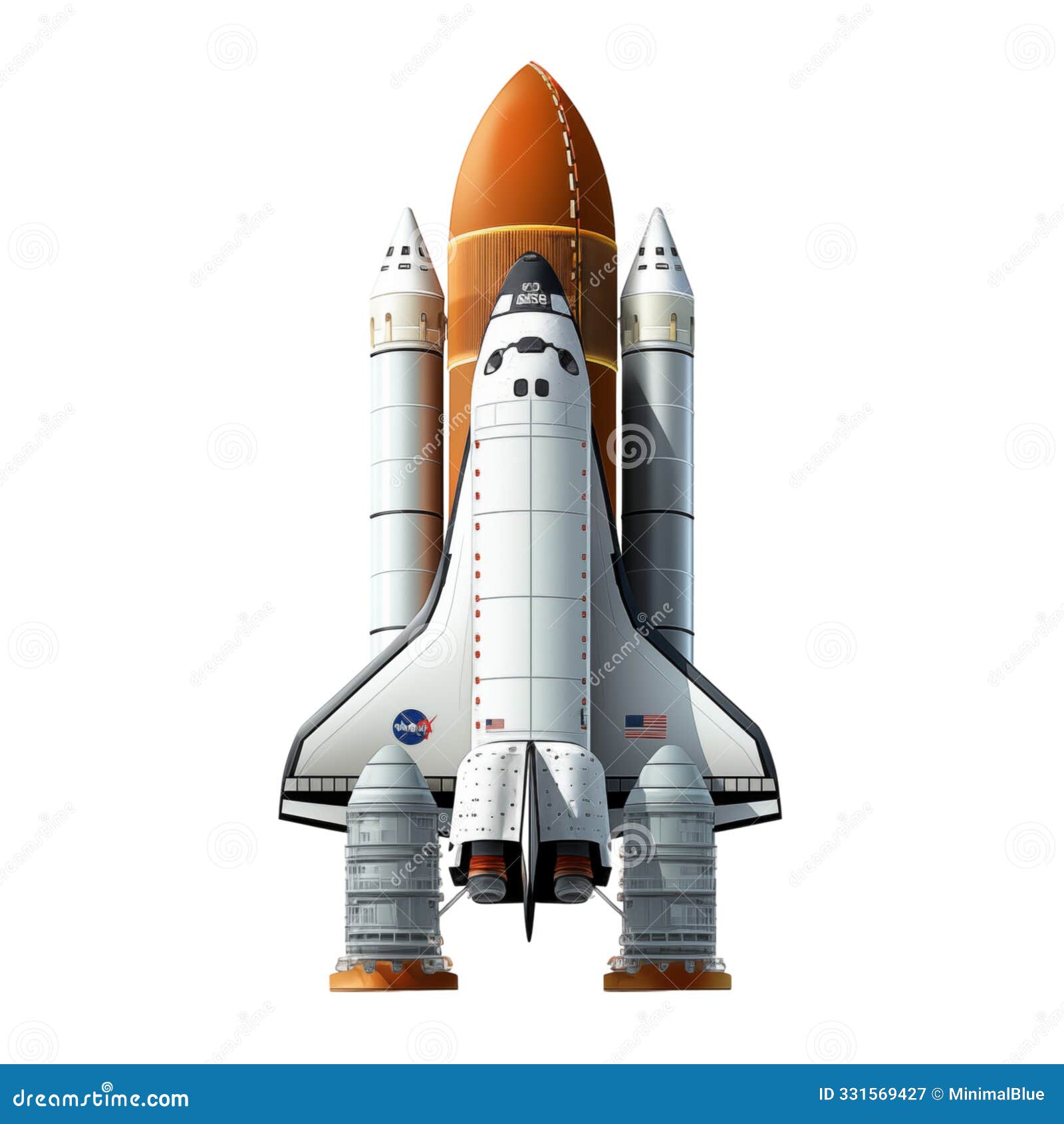 Space Shuttle Isolated on White Background Stock Illustration ...
