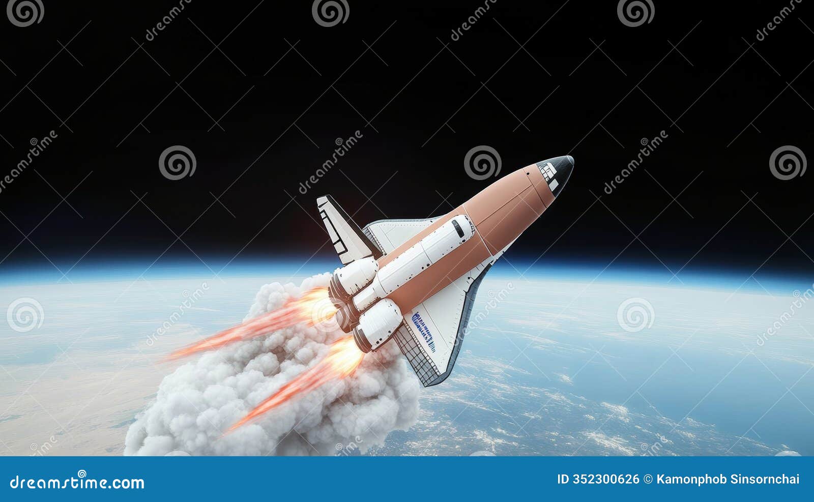 Space Shuttle Launch Ascending Above Earth S Atmosphere Dramatic ...