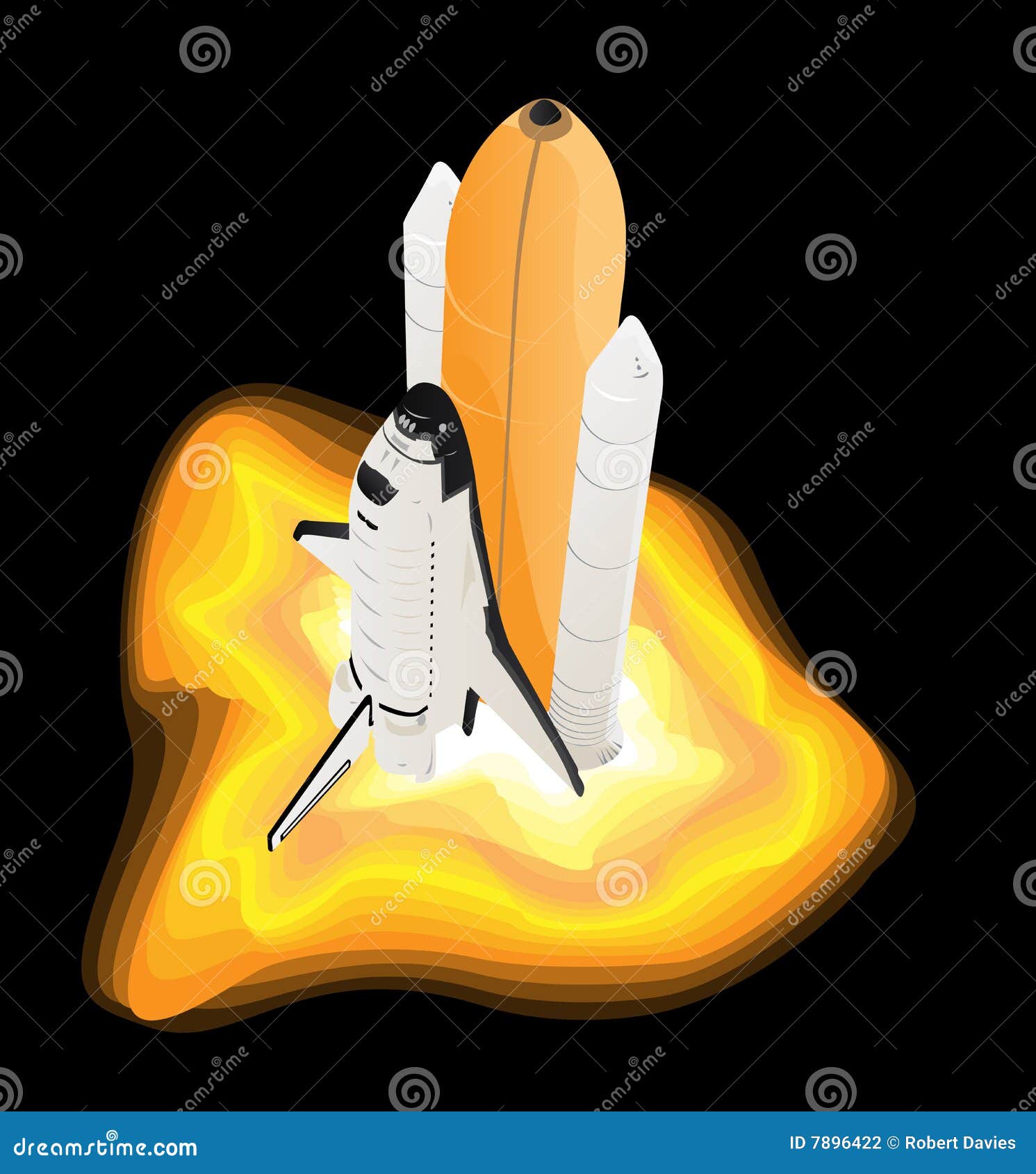 Space Shuttle Launch Burners Stock Vector - Illustration of flames ...