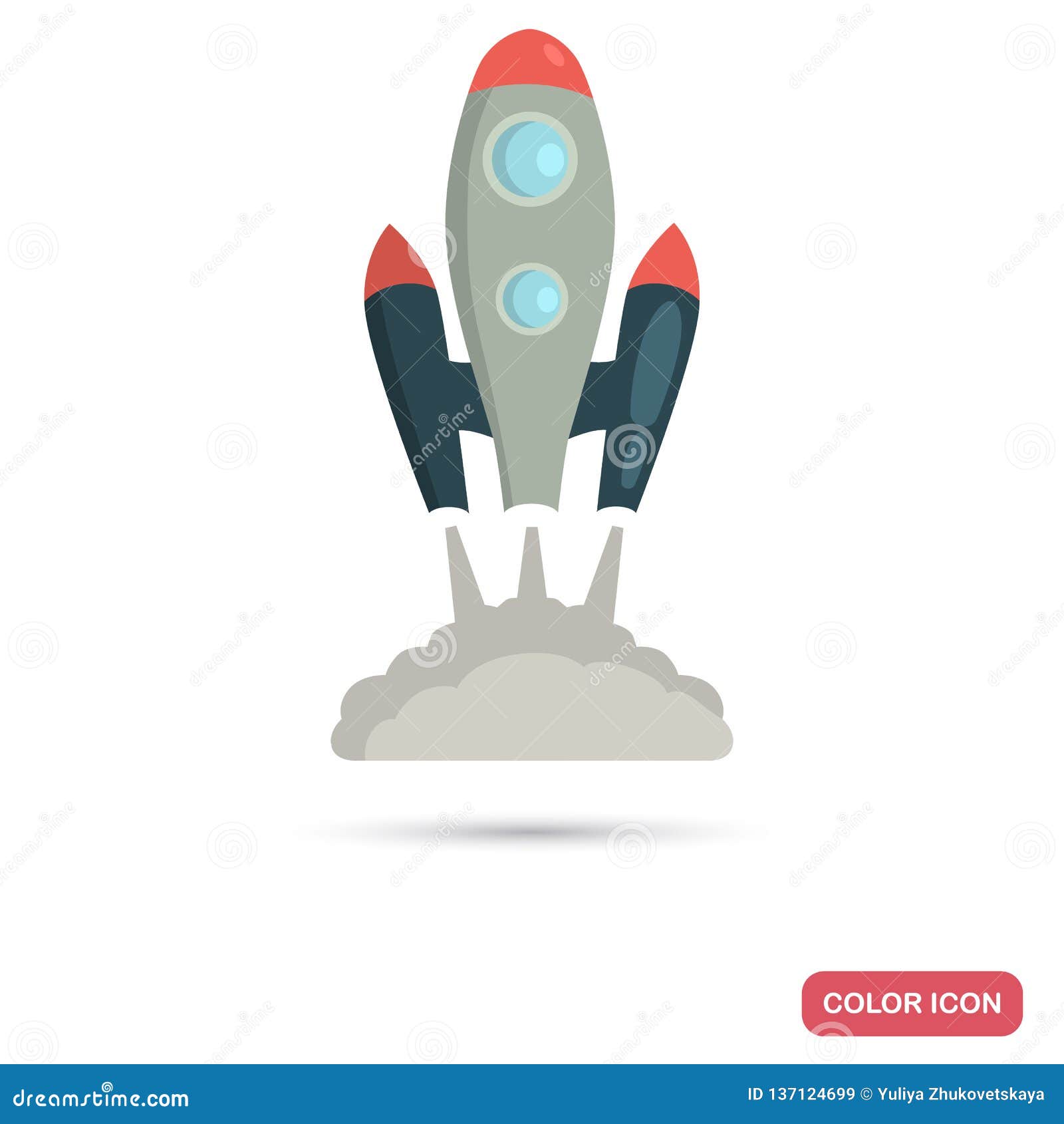 Space Shuttle Launch Color Flat Icon for Web and Mobile Design Stock ...