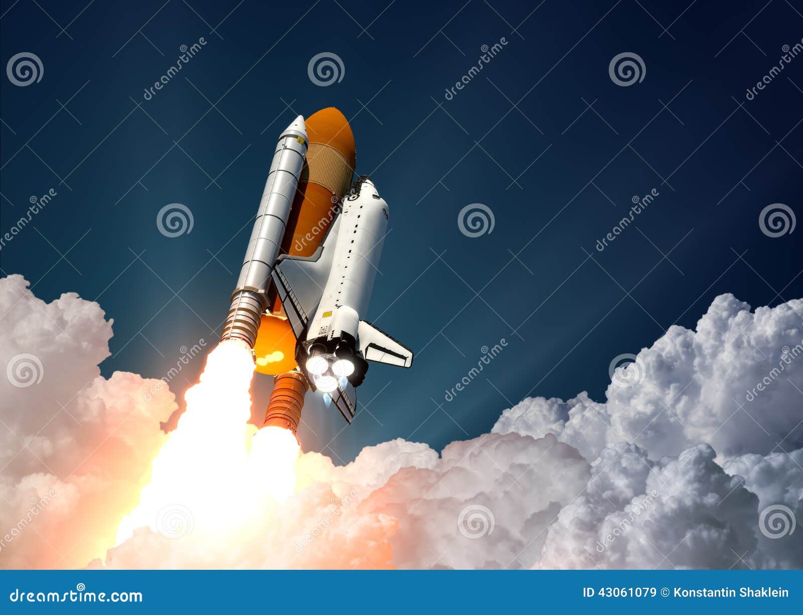 Space Shuttle Launch. stock illustration. Illustration of cosmos - 43061079