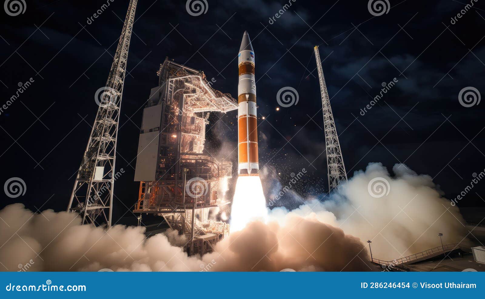 Space Shuttle Launch Lifting Off from Launch Pad Stock Photo - Image of ...