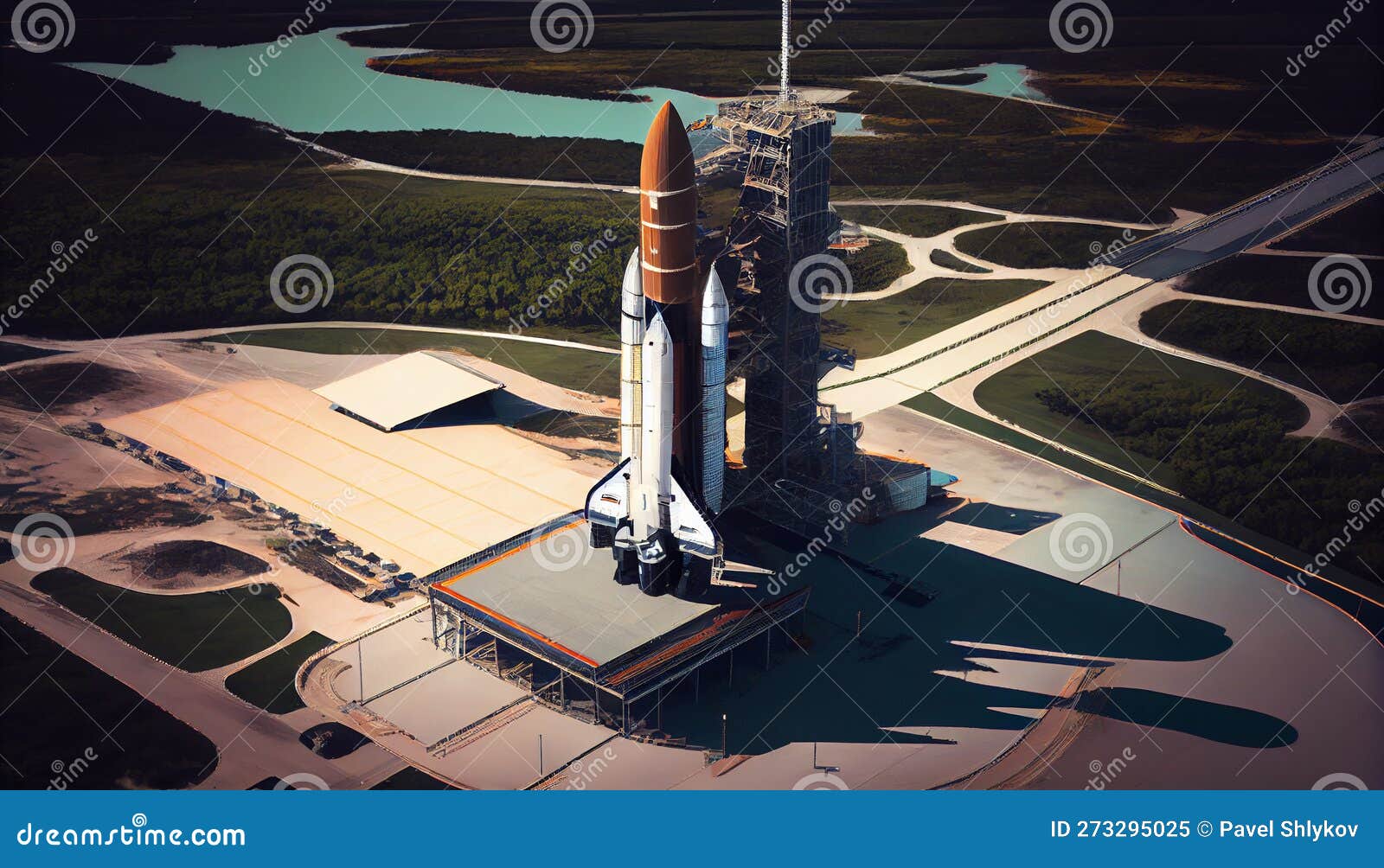 Space Shuttle Launch in the Open Space Over the Earth. Sky and Clouds ...