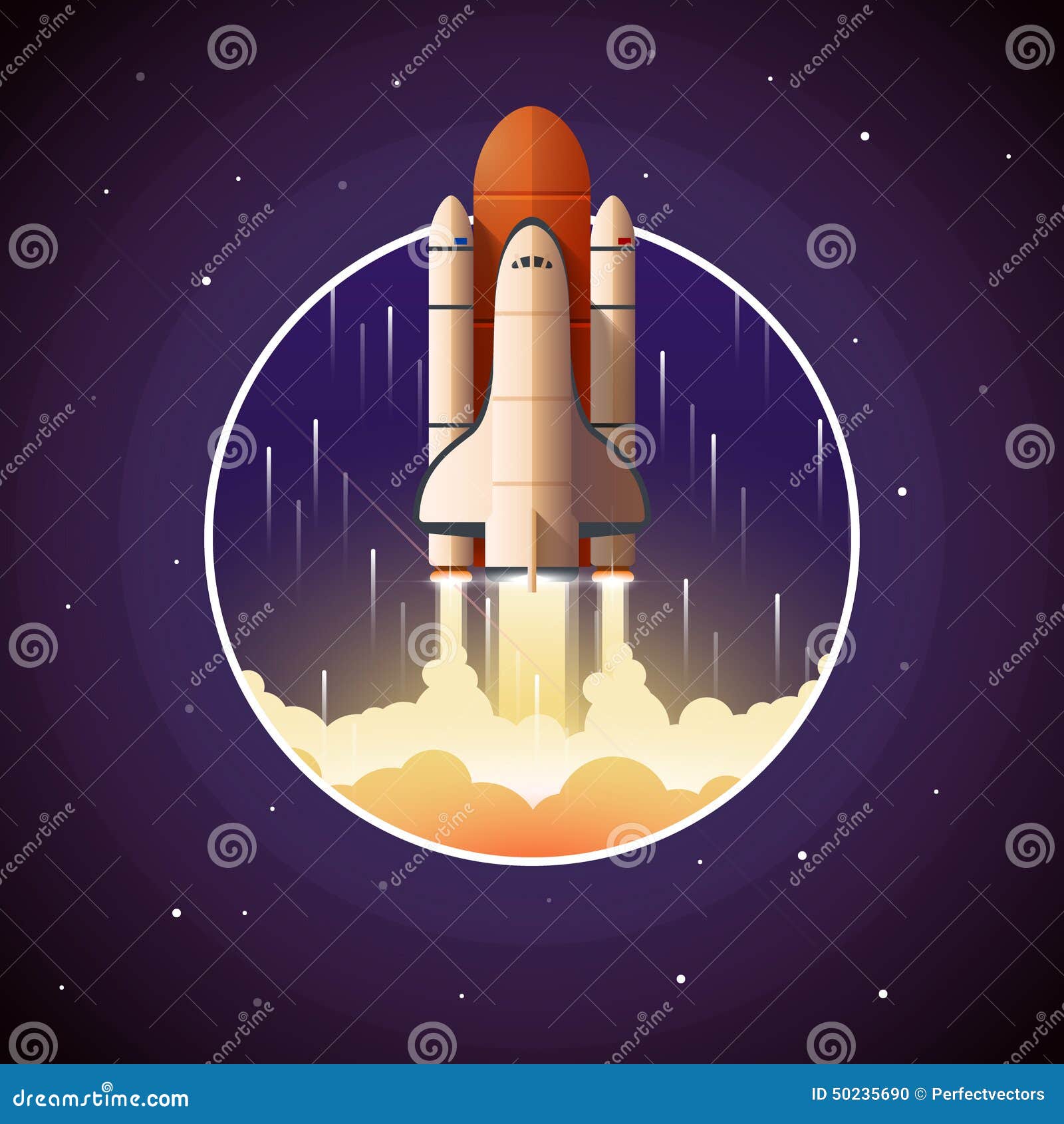 Space Shuttle Launch stock vector. Illustration of rocket - 50235690