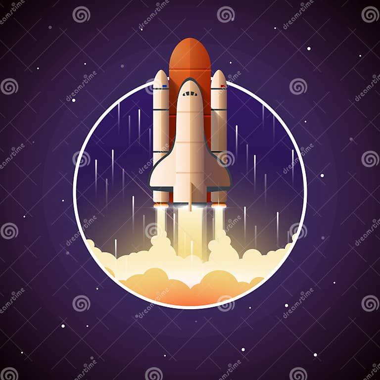 Space Shuttle Launch stock vector. Illustration of rocket - 50235690