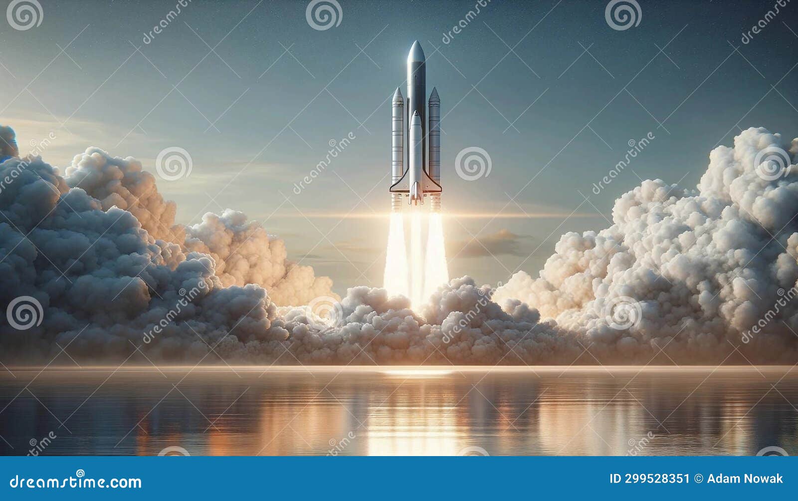 Space Shuttle Launches with Dramatic Smoke Stock Illustration ...