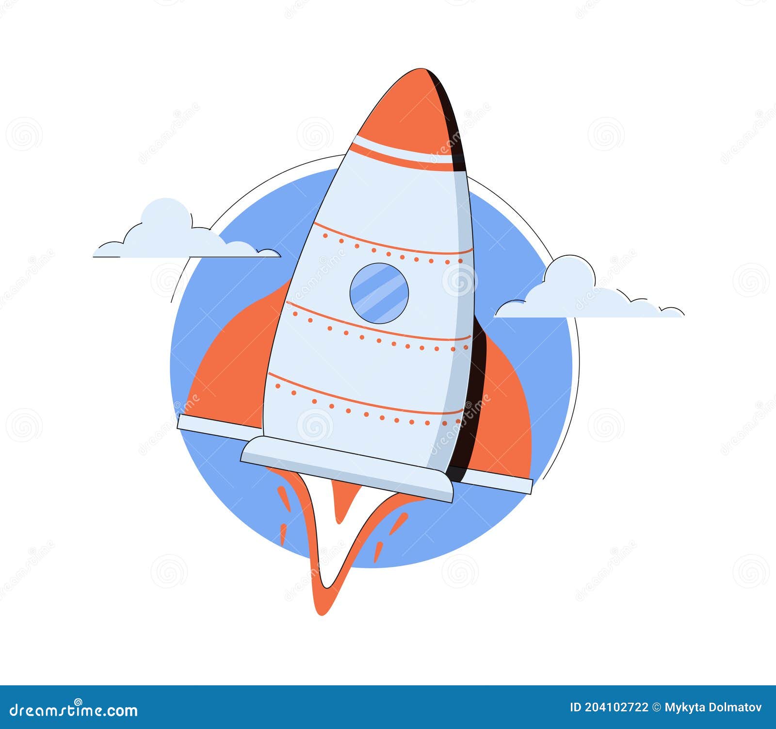 Space Shuttle Launching Adventure Galaxy Cartoon Vector Illustration ...