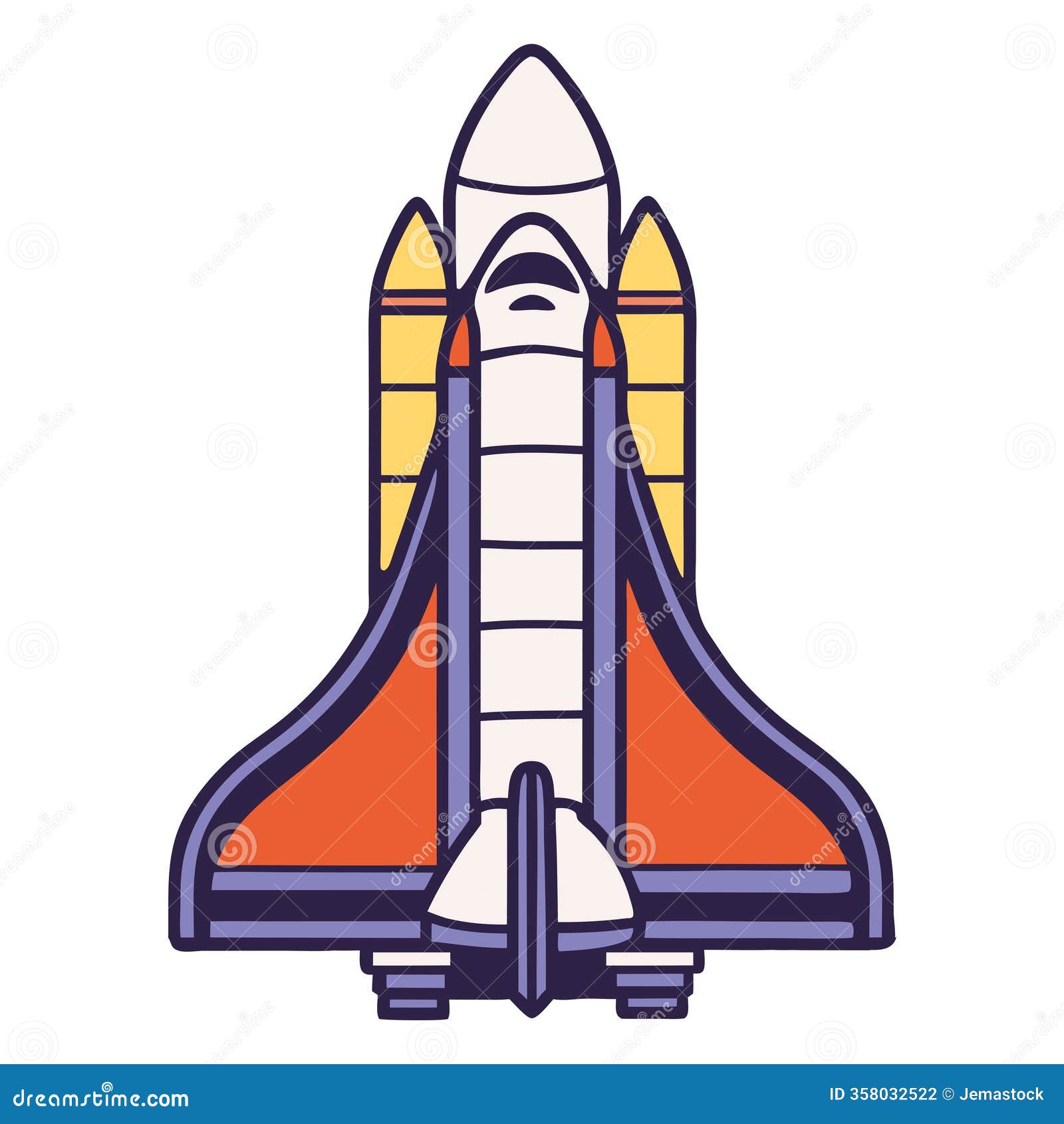 Space Shuttle Launching with Fire Trail Stock Vector - Illustration of ...