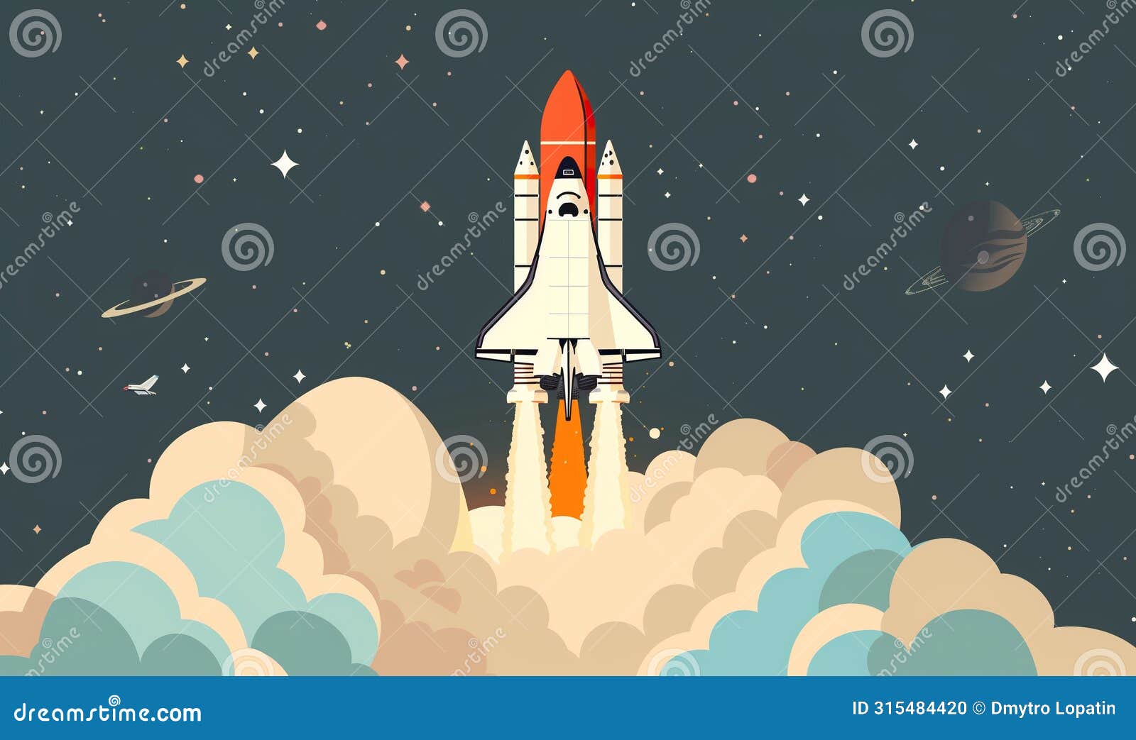 Space Shuttle Launching, Spaceship Taking Off, Discovery and ...