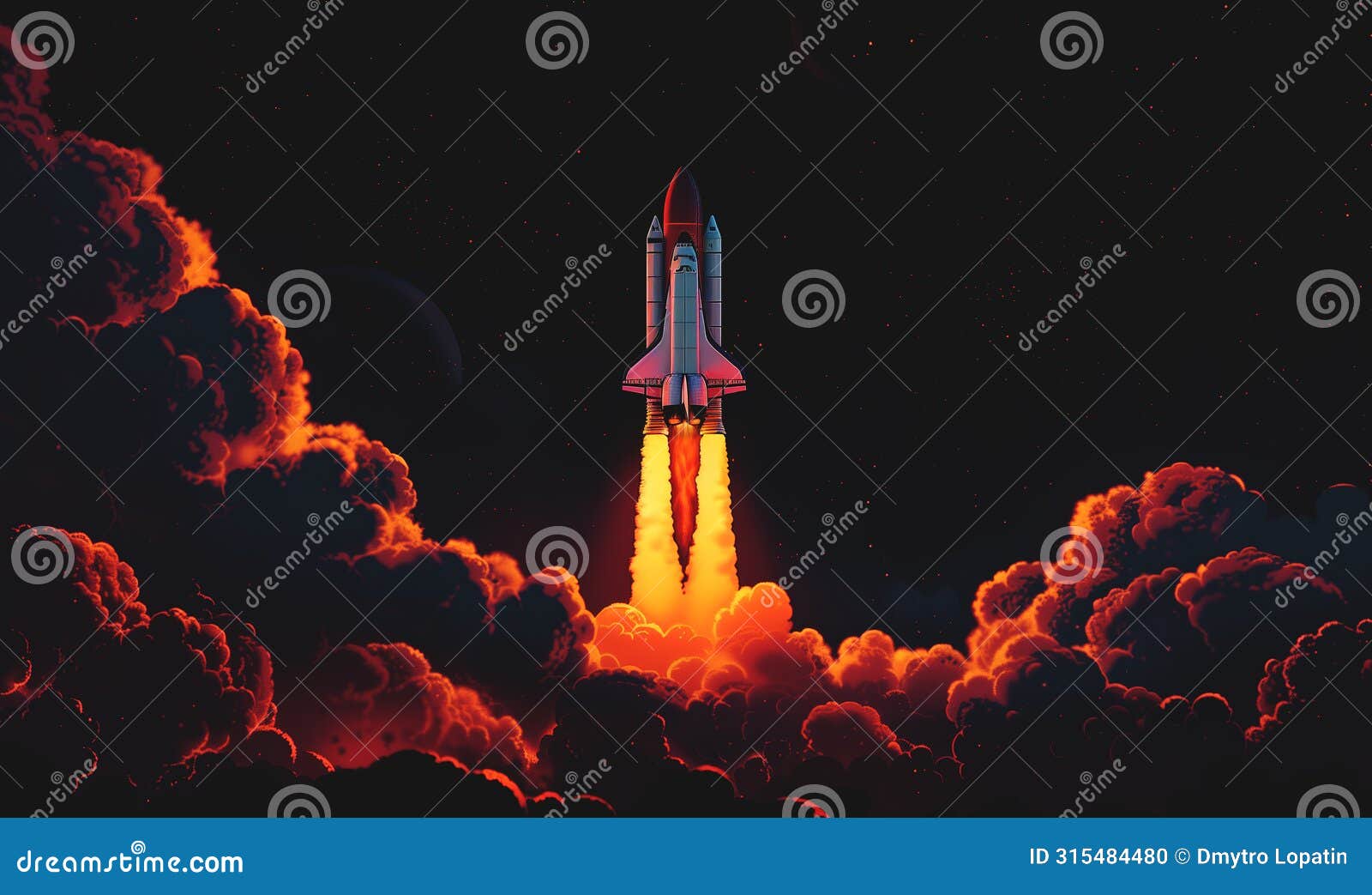 Space Shuttle Launching, Spaceship Taking Off, Discovery and ...