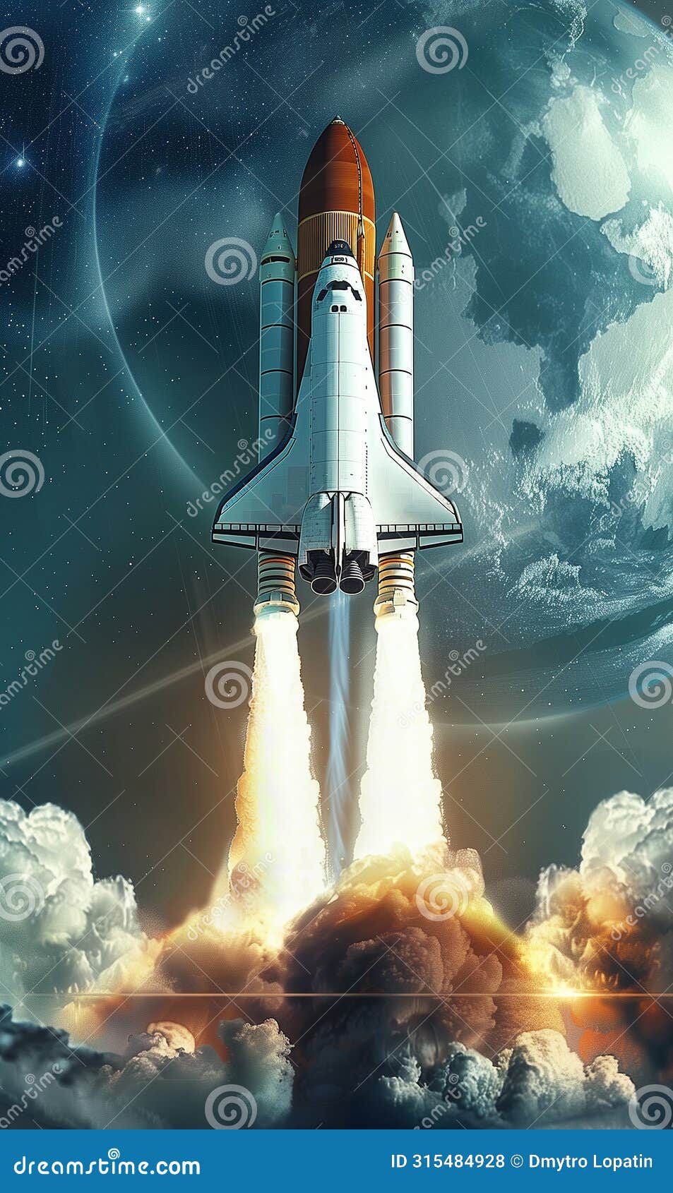 Space Shuttle Launching, Spaceship Taking Off, Discovery and ...