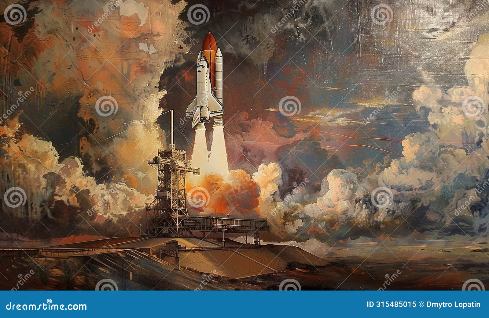 Space Shuttle Launching, Spaceship Taking Off, Discovery and ...