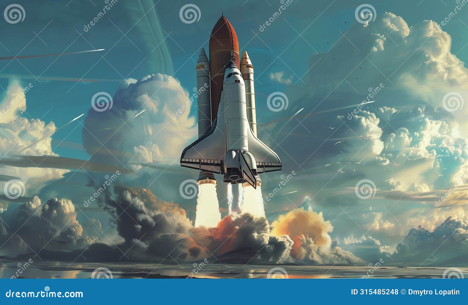 Space Shuttle Launching, Spaceship Taking Off, Discovery and ...