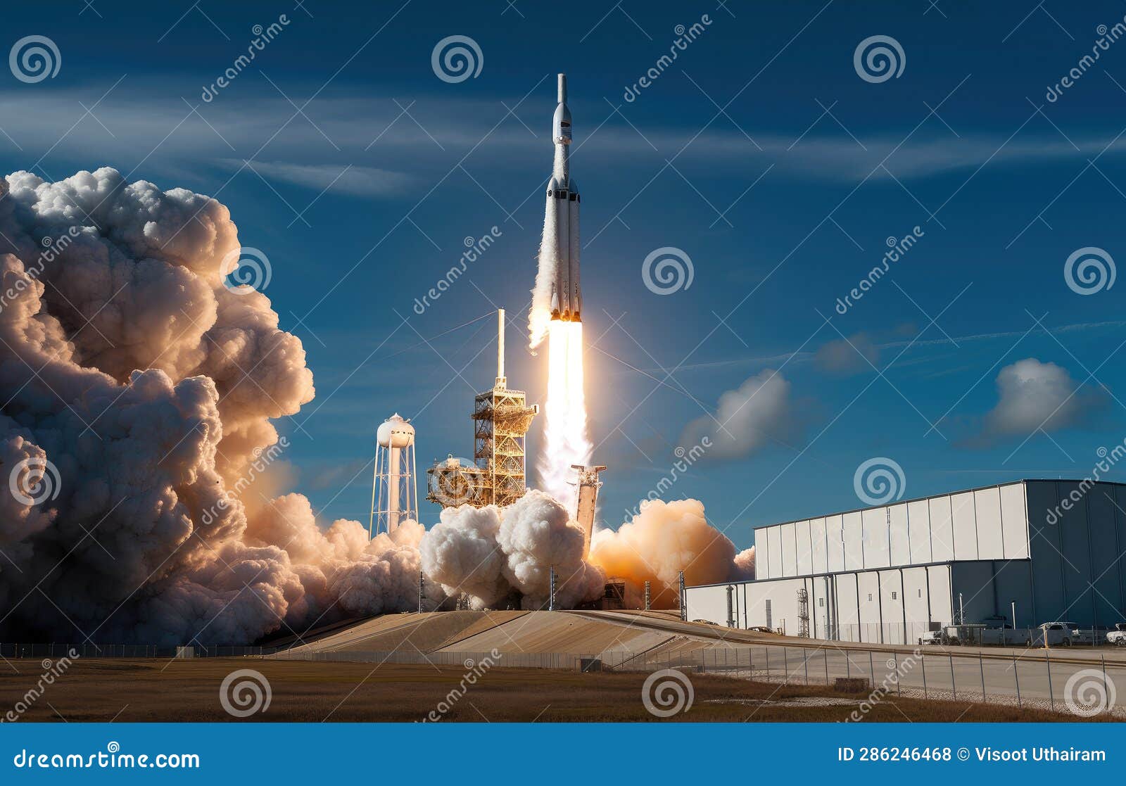 The Space Shuttle Lifts Off from Its Launchpad, Launching a Rocket into ...