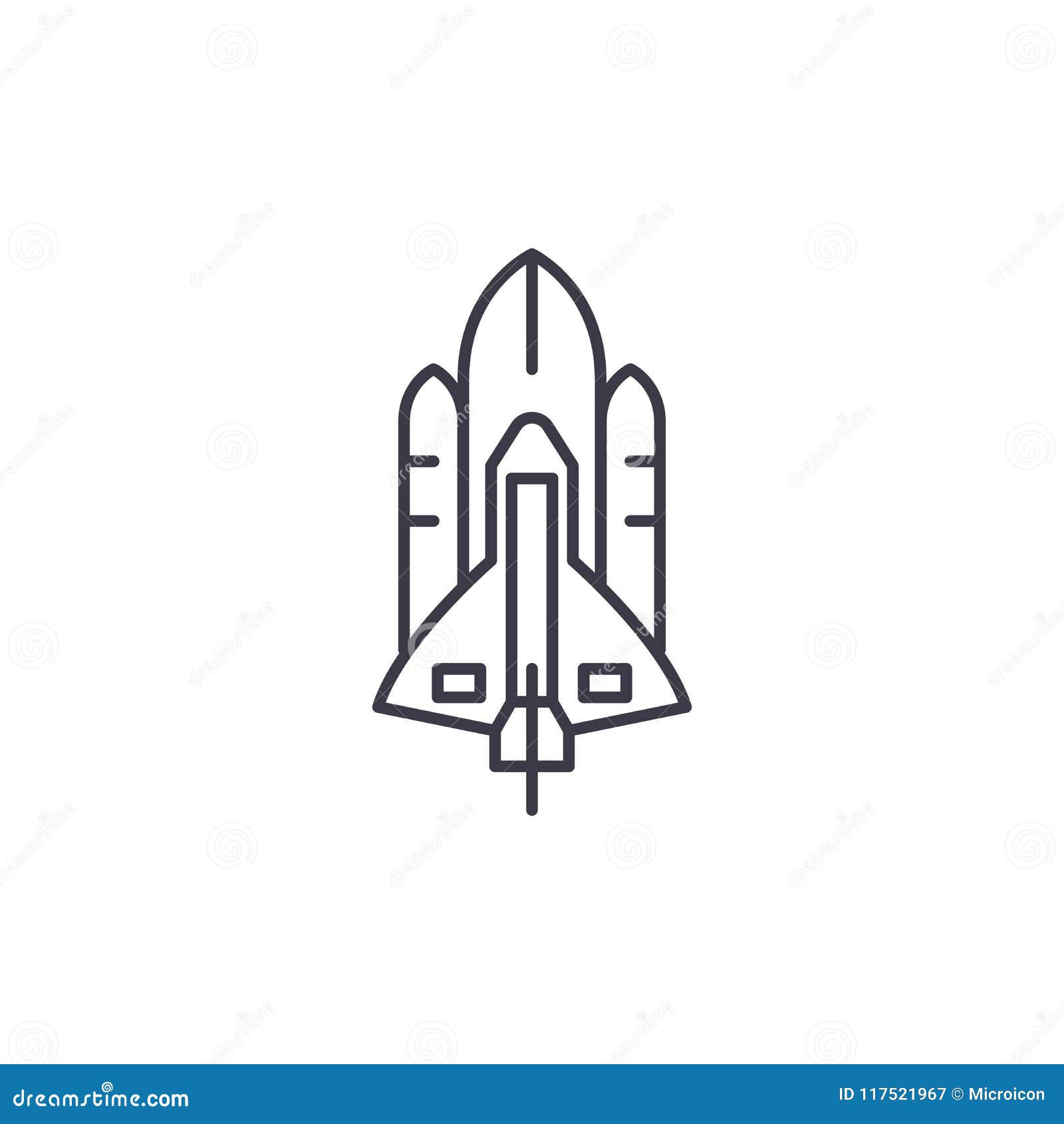 Space Shuttle Linear Icon Concept. Space Shuttle Line Vector Sign ...