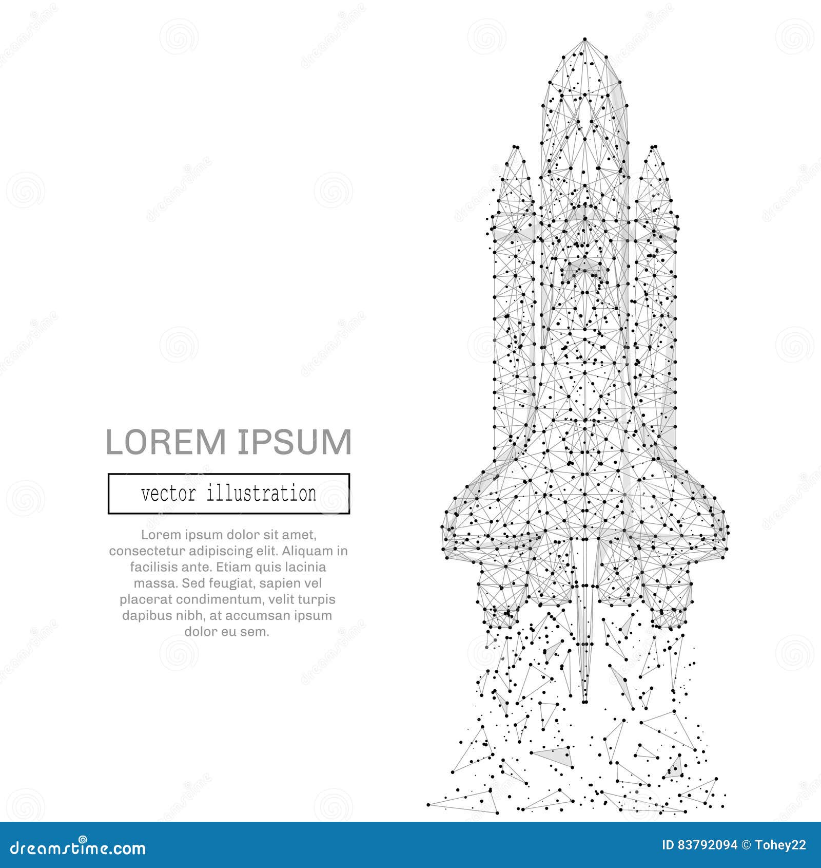 Space Shuttle Low Poly Gray Stock Vector - Illustration of discovery ...