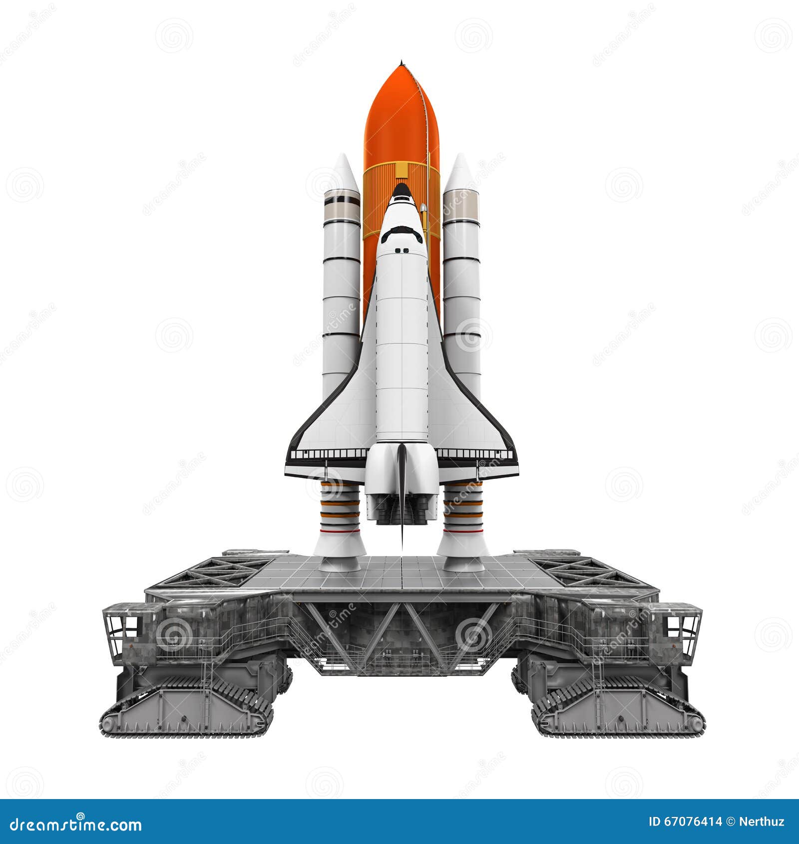 Space Shuttle and Mobile Launcher Platform Stock Illustration ...