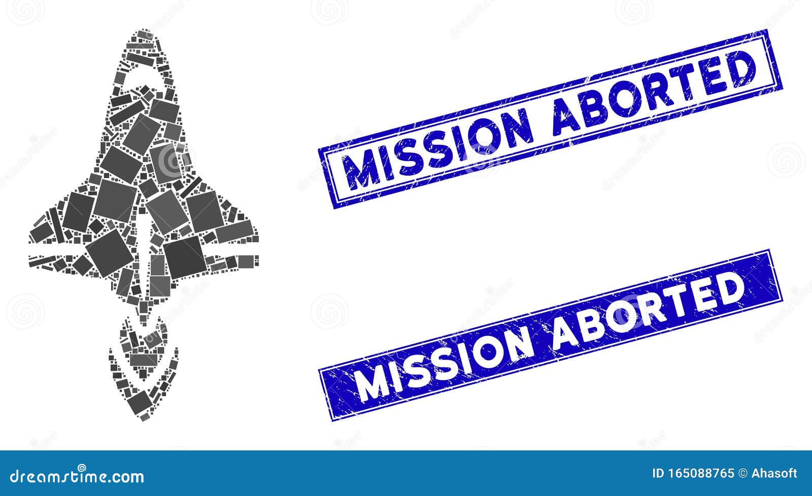 Space Shuttle Mosaic and Distress Rectangle Mission Aborted Watermarks ...