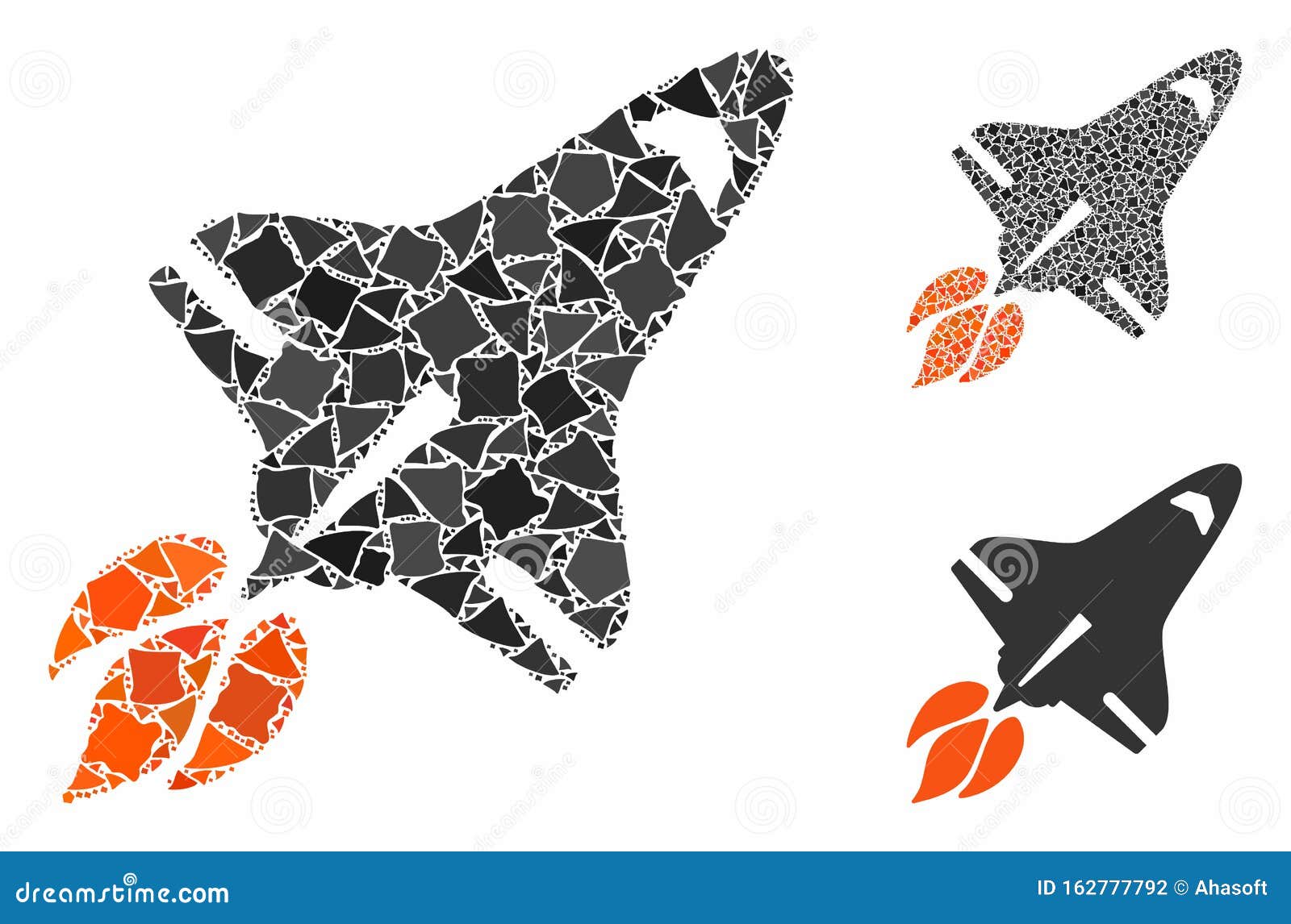 Space Shuttle Mosaic Icon of Humpy Pieces Stock Illustration ...