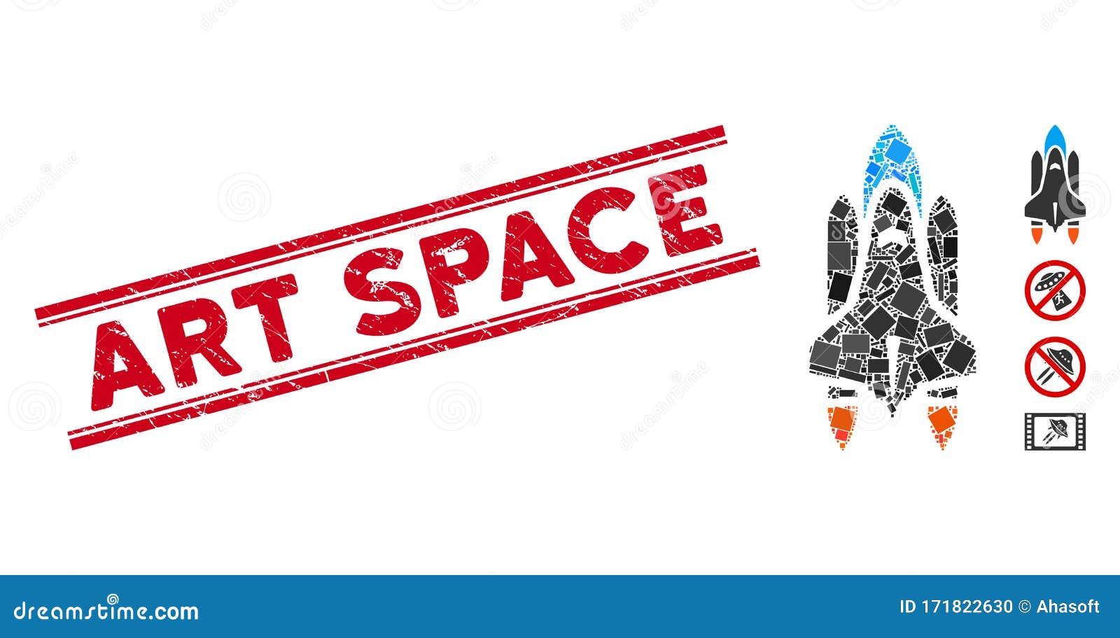 Space Shuttle Mosaic and Scratched Art Space Watermark with Lines Stock ...