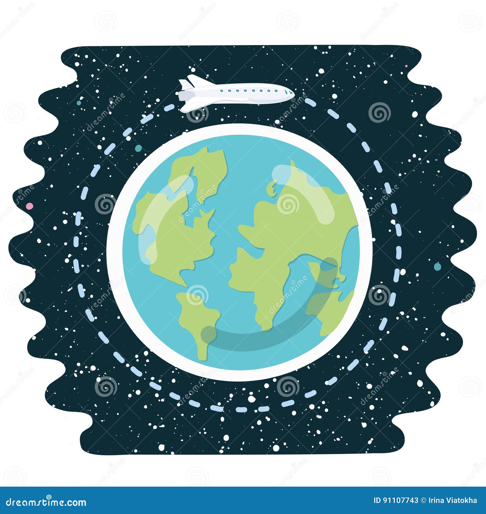 Space Shuttle Orbit Around the Earth - Vector Illustration Stock Vector ...