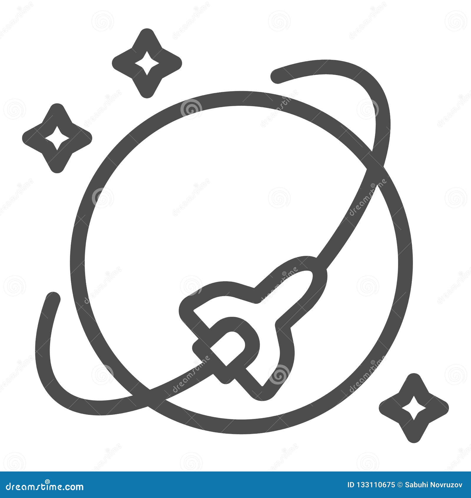 Space Shuttle Orbit Line Icon. Spacecraft Vector Illustration Isolated ...