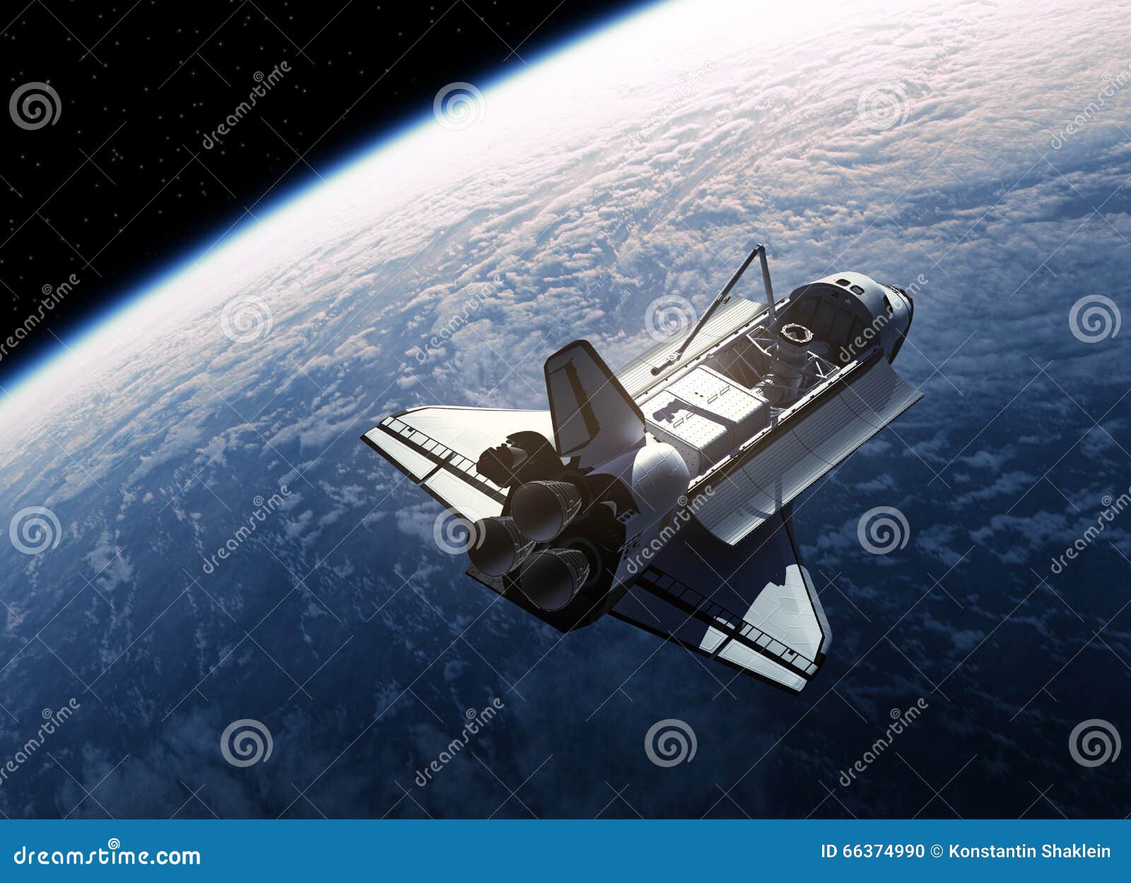 Space Shuttle Orbiting Earth Stock Illustration - Illustration of ...