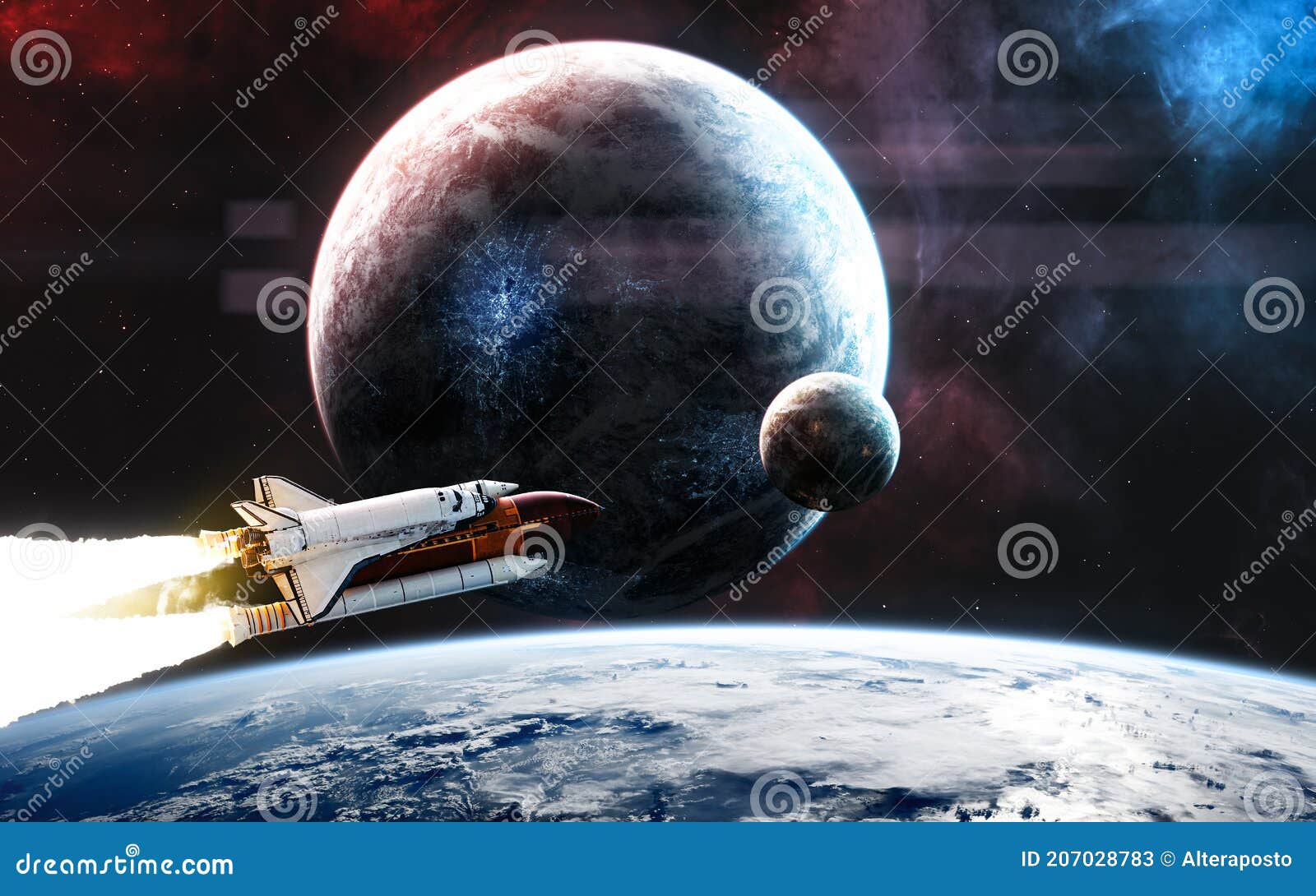 Planet Of Deep Space. Pillars Of Creation. Beautiful Cosmic Landscape ...