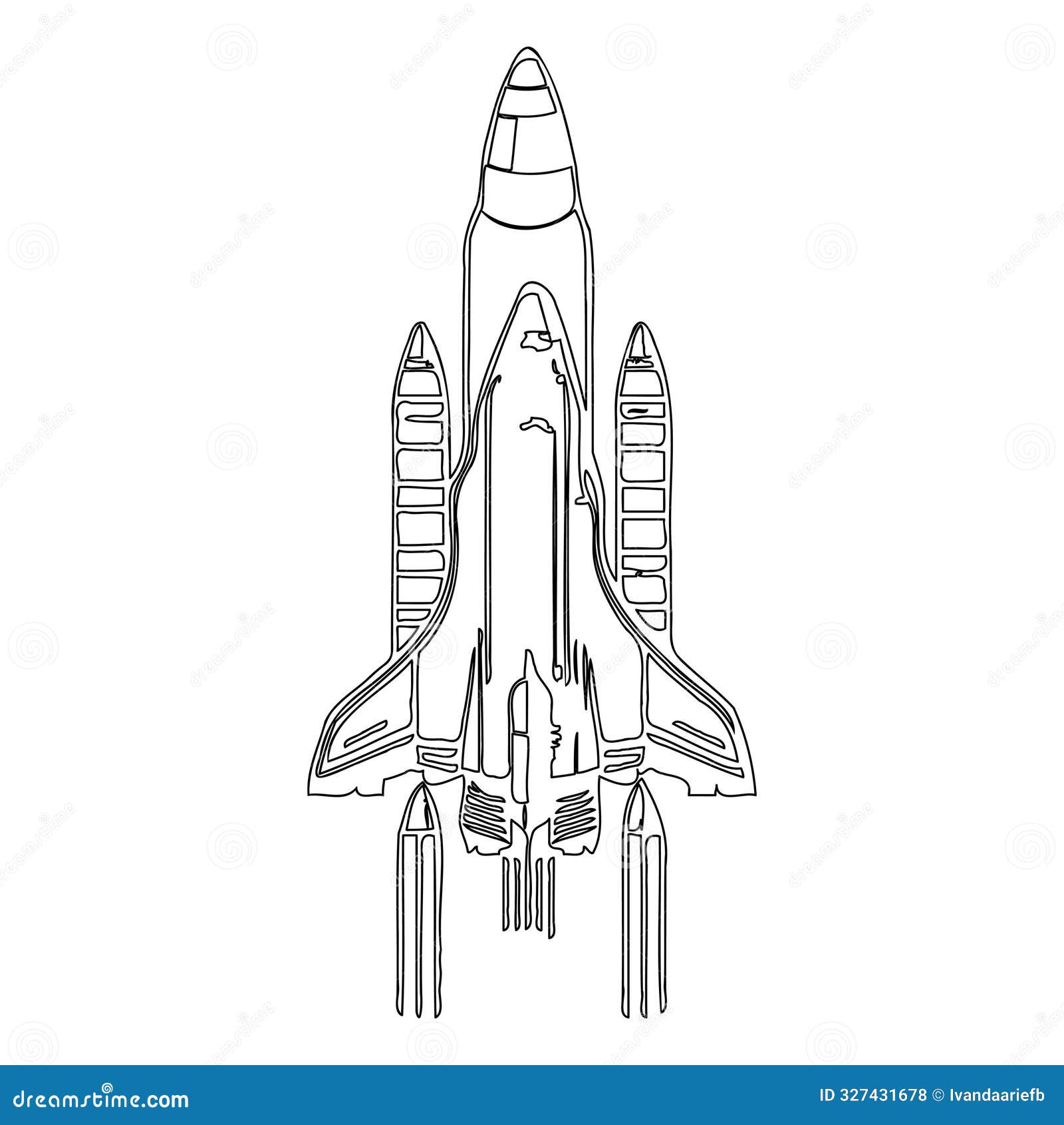 Space Shuttle Outline Illustration Sketch Stock Vector - Illustration ...