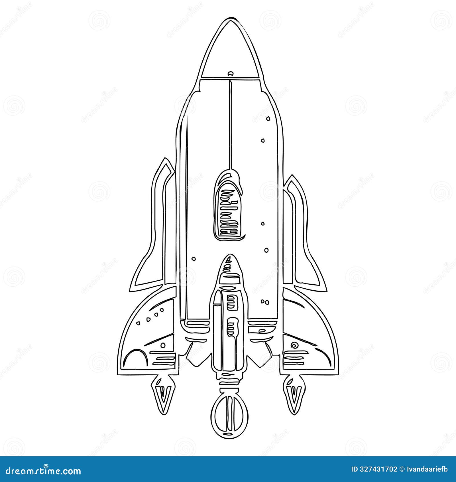 Space Shuttle Outline Illustration Sketch Stock Vector - Illustration ...