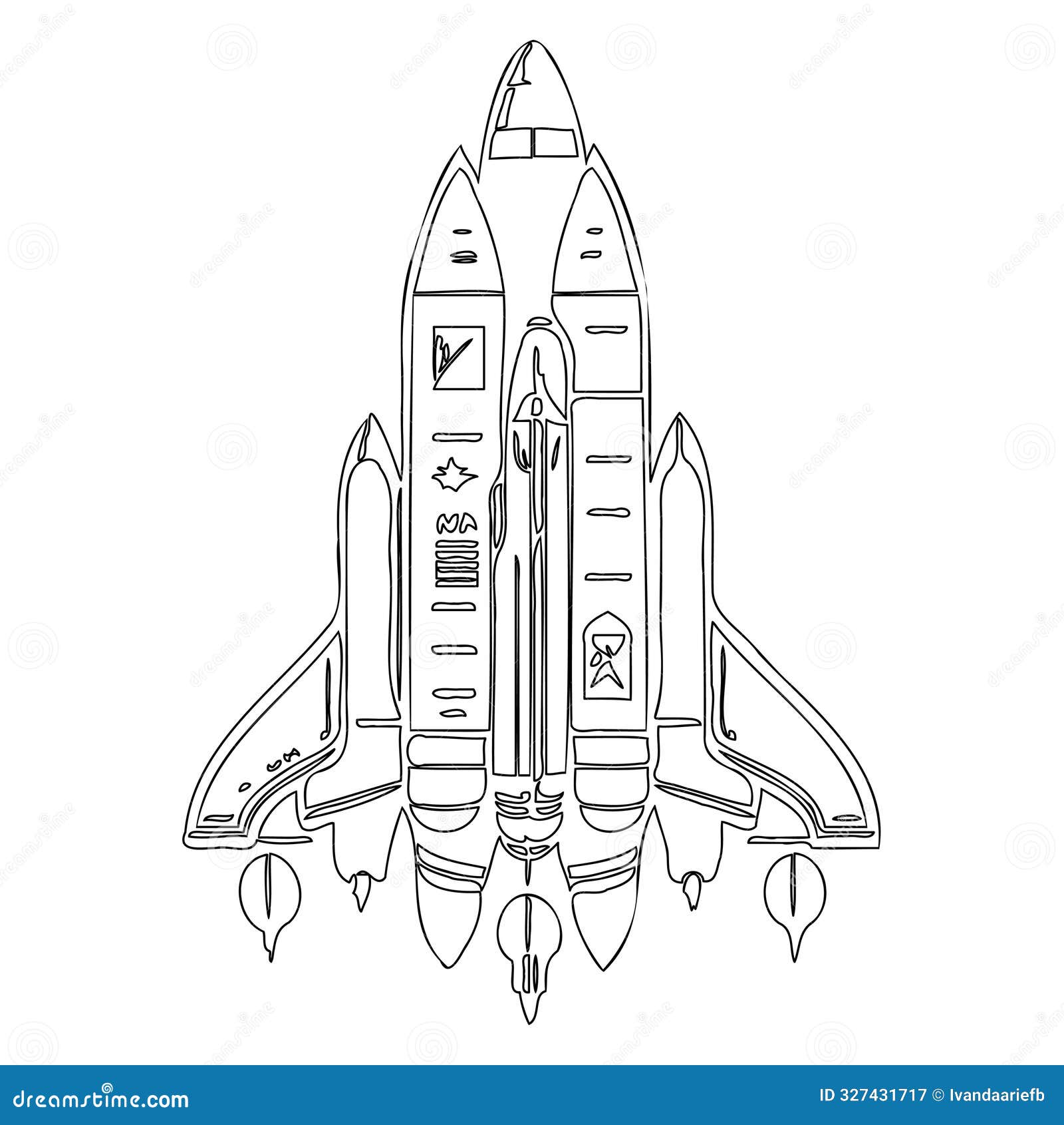 Space Shuttle Outline Illustration Sketch Stock Vector - Illustration ...