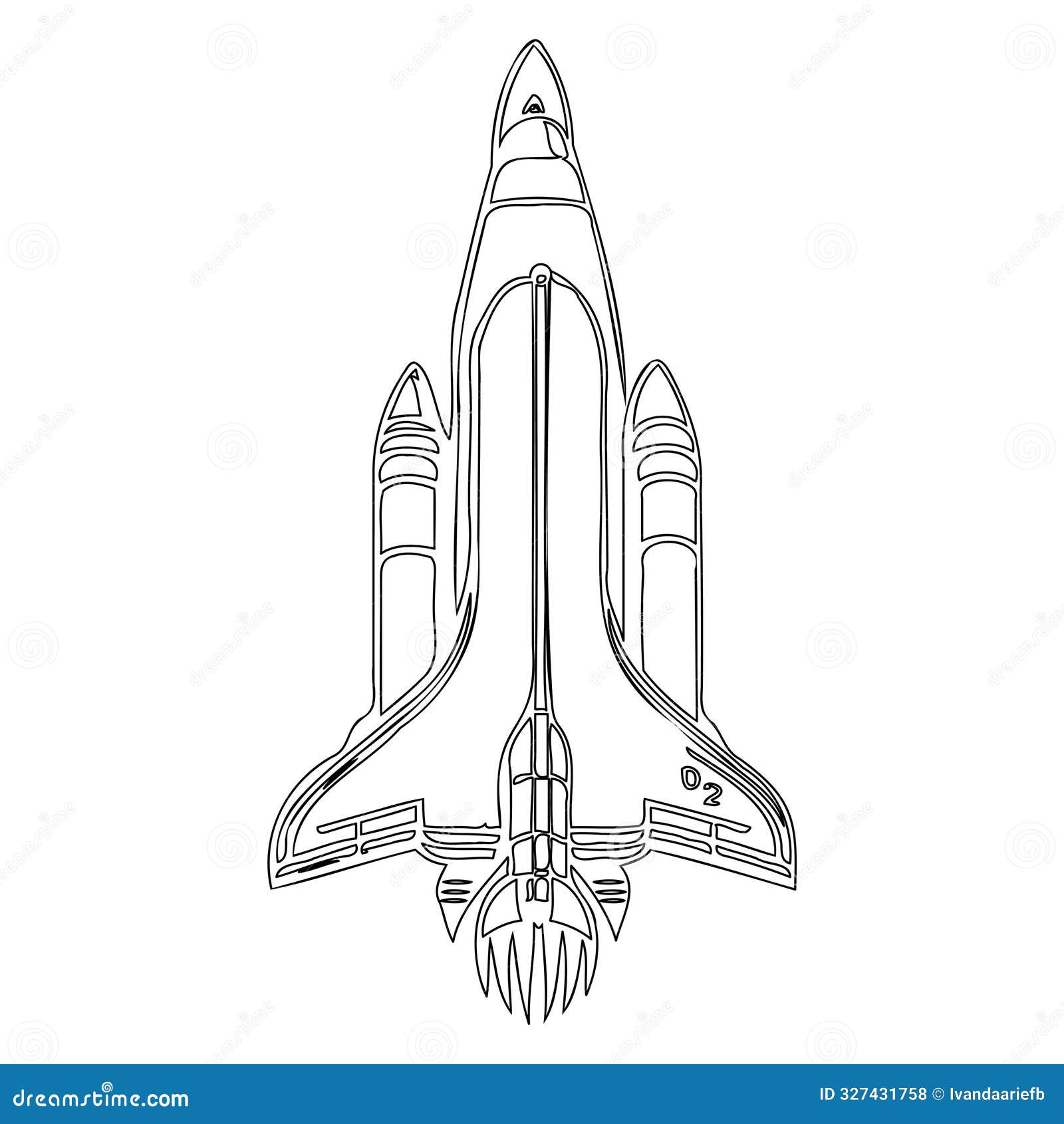 Space Shuttle Outline Illustration Sketch Stock Vector - Illustration ...