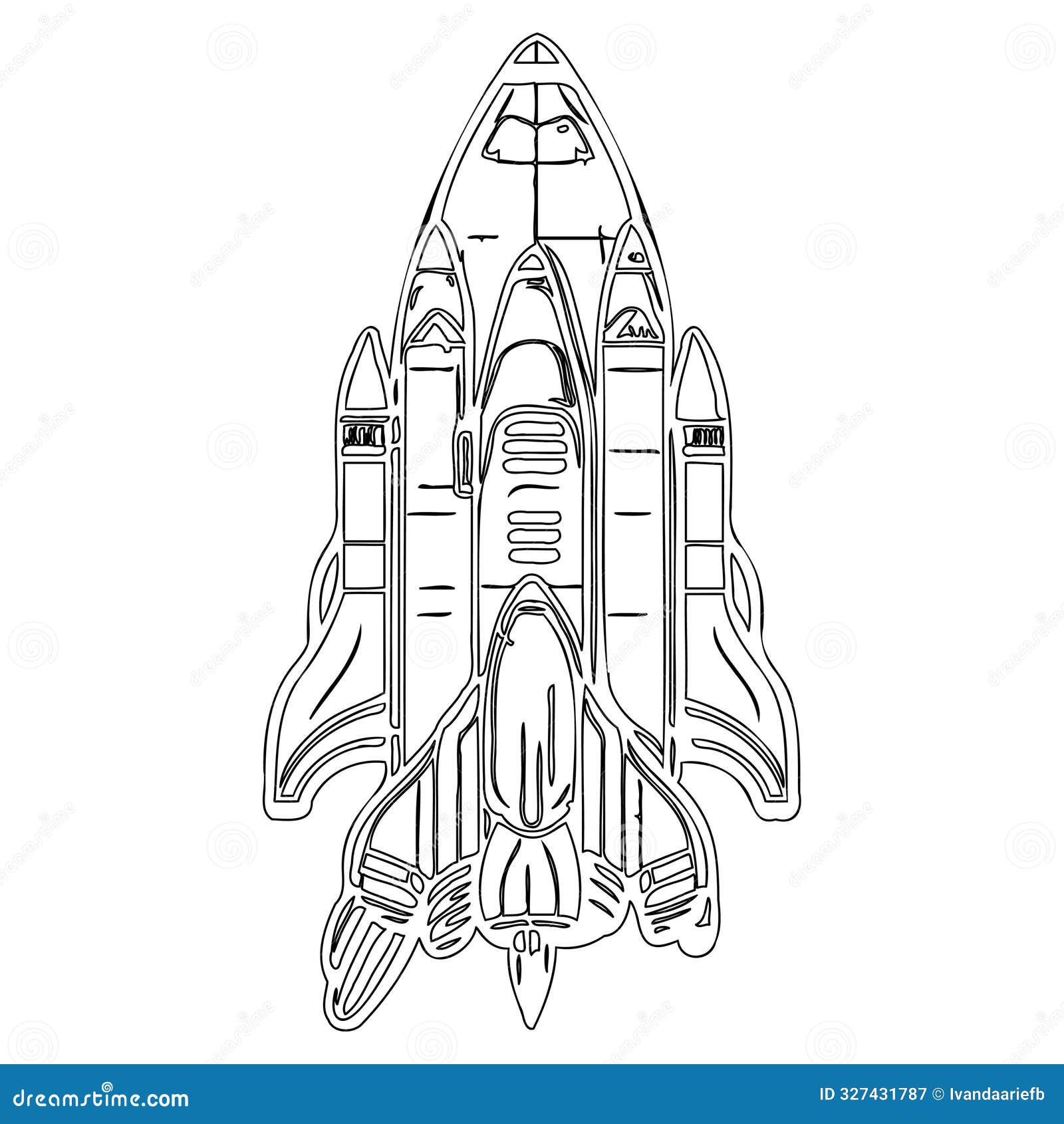 Space Shuttle Outline Illustration Sketch Stock Vector - Illustration ...