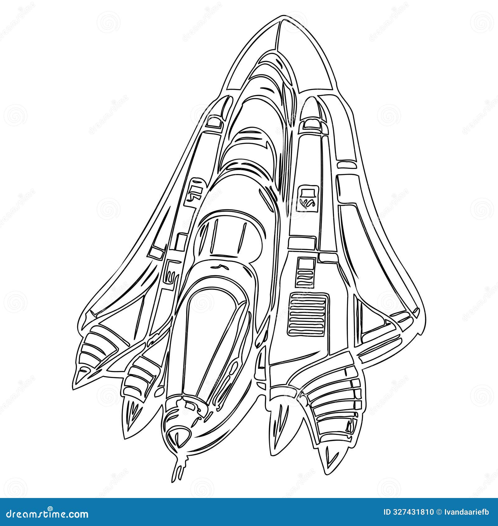 Space Shuttle Outline Illustration Sketch Stock Vector - Illustration ...