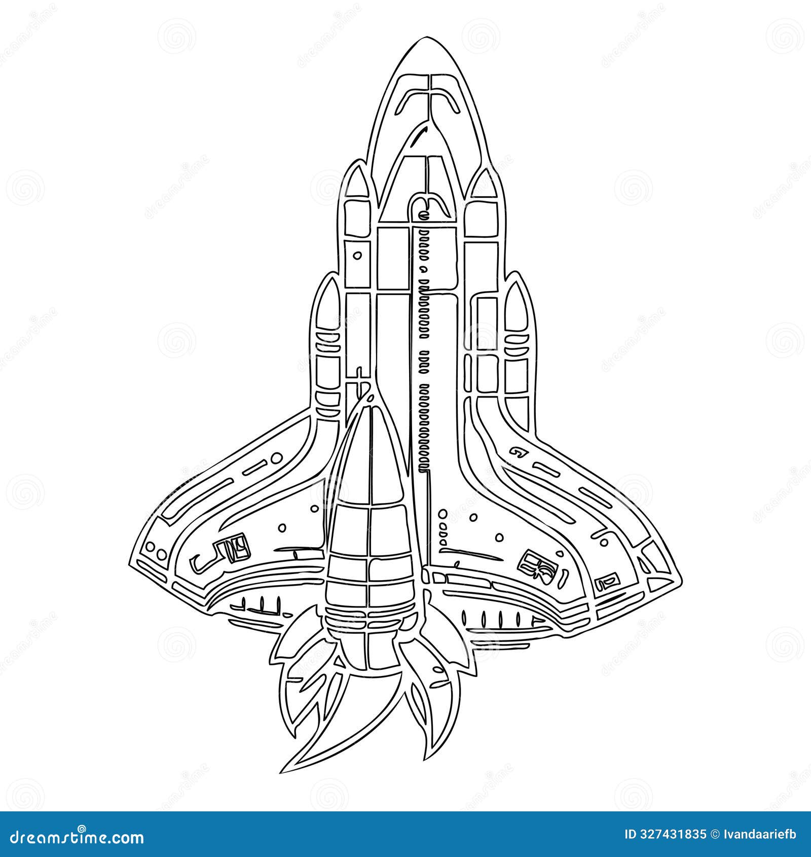 Space Shuttle Outline Illustration Sketch Stock Vector - Illustration ...