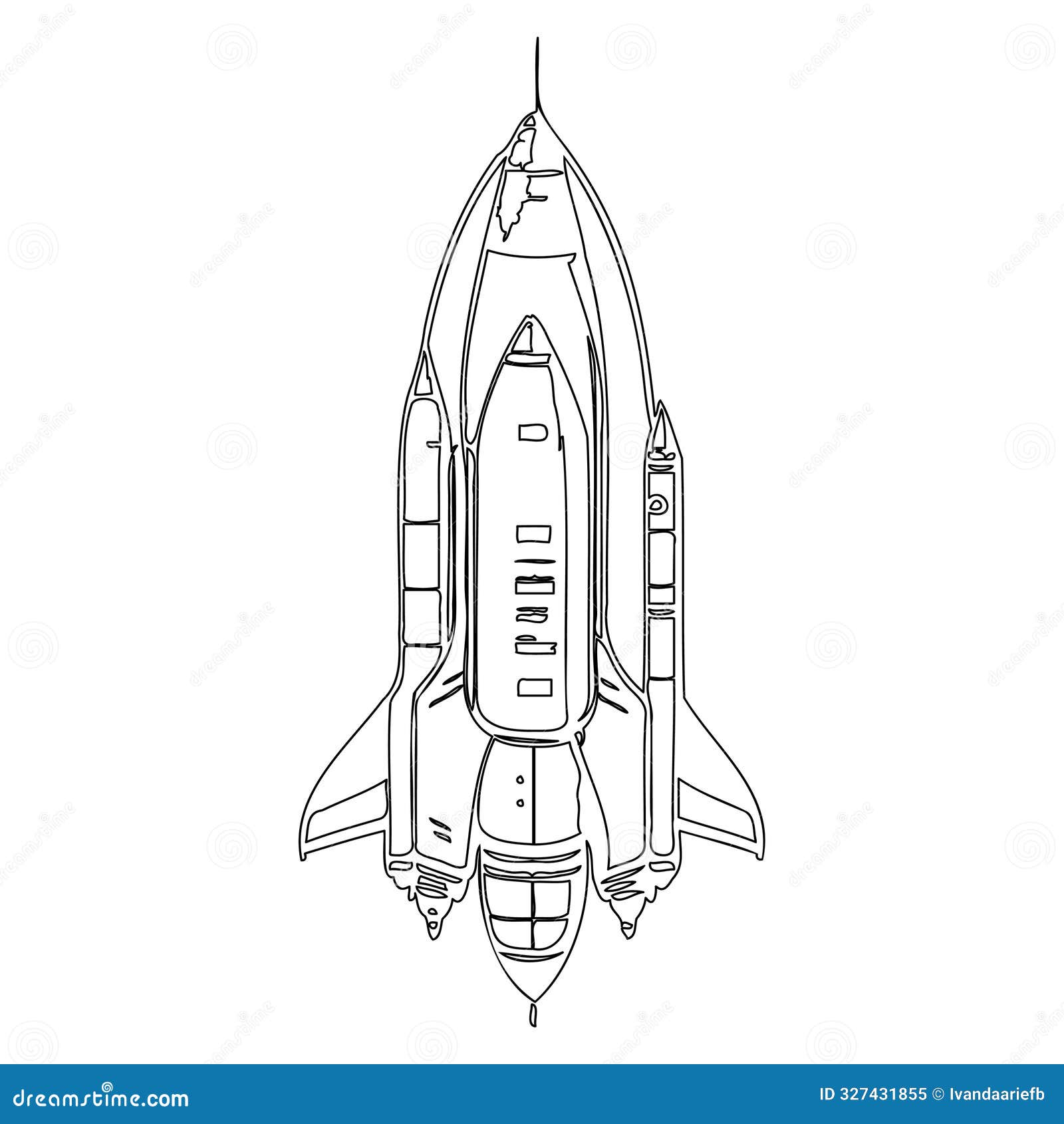 Space Shuttle Outline Illustration Sketch Stock Vector - Illustration ...