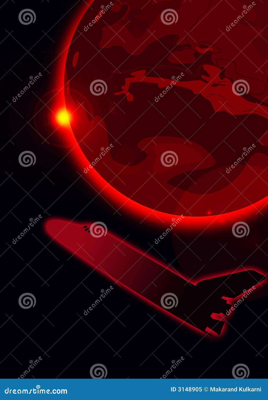 Space shuttle in red stock illustration. Illustration of columbia - 3148905