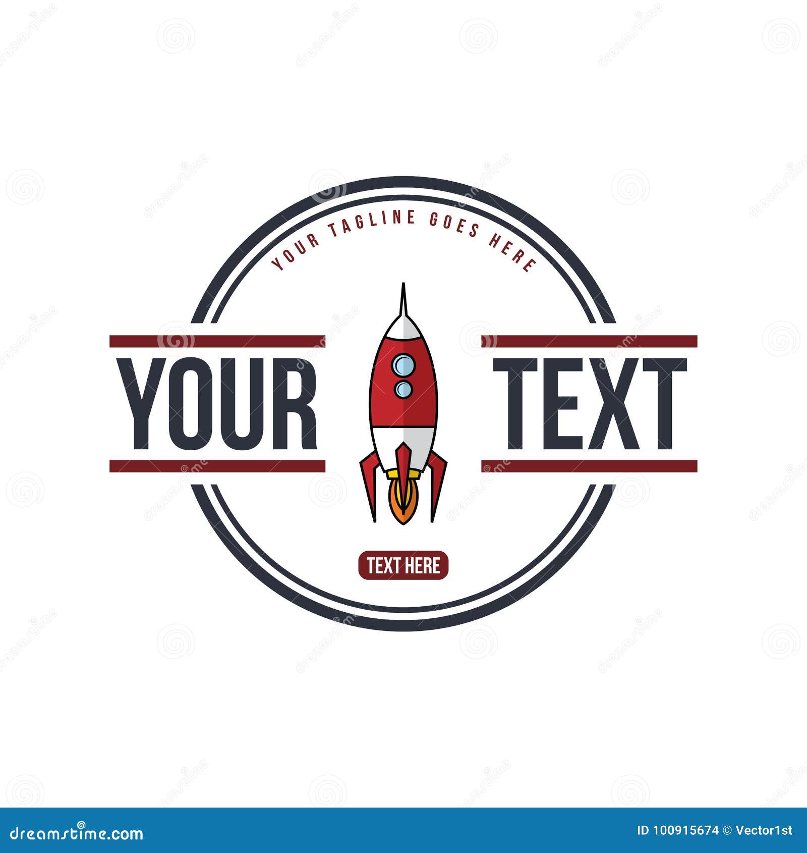 Space Shuttle Rocket - Badge Label Emblem Stock Vector - Illustration ...