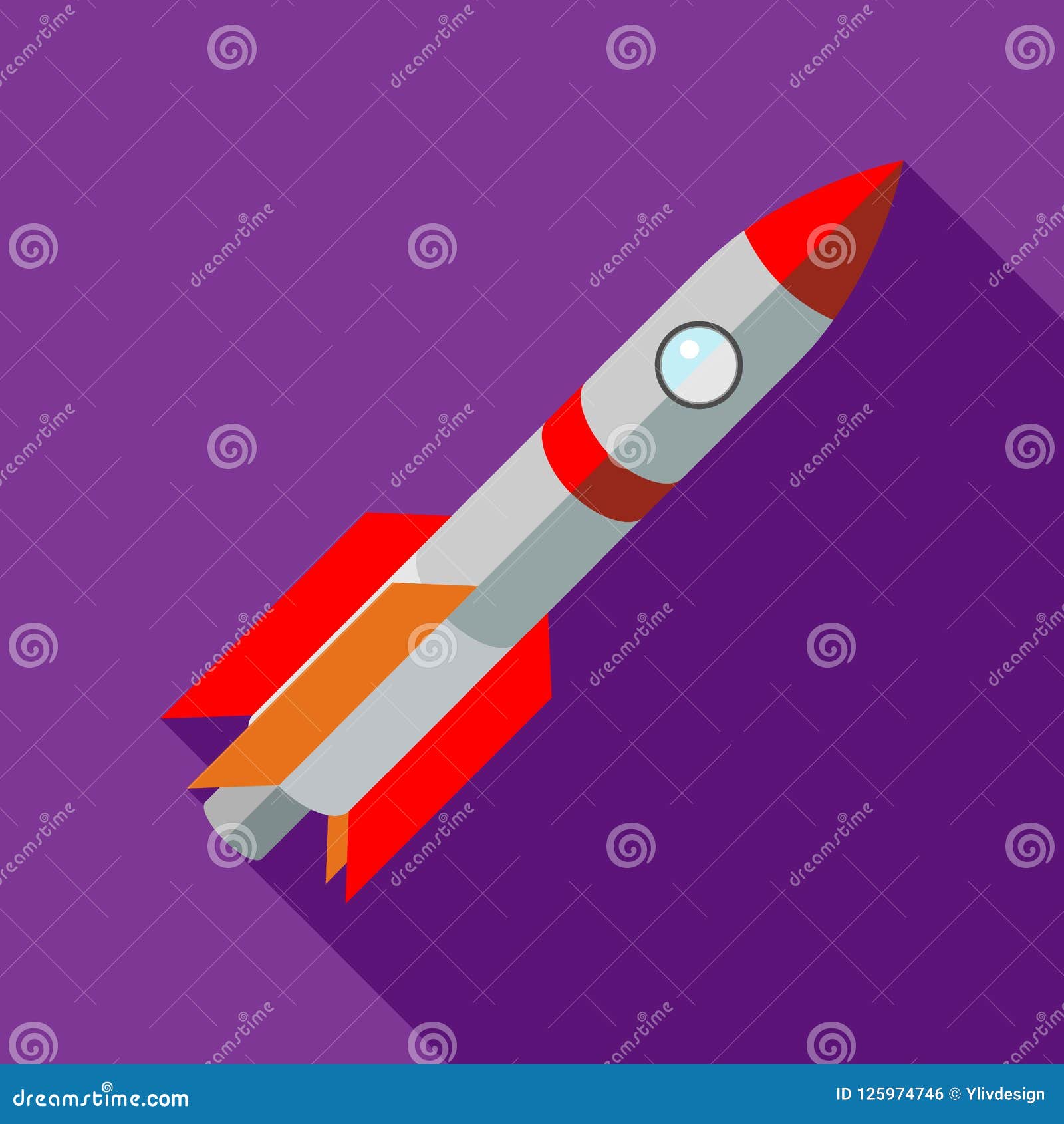 Space Shuttle Rocket Launch Icon, Flat Style Stock Illustration ...