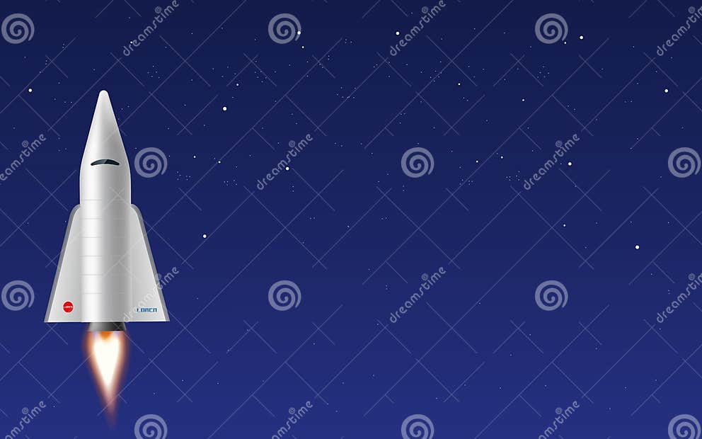 Space Shuttle Rocket Launch in the Night, 3D Realistic Vector ...