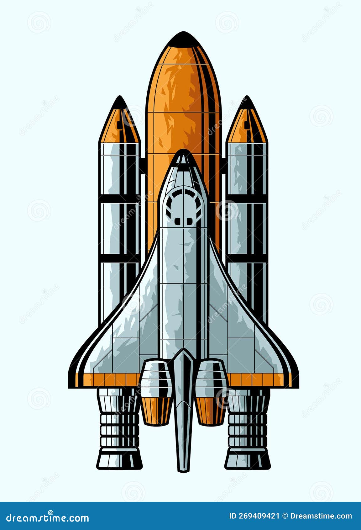 Space Shuttle Rocket with Rocket Launcher Stock Vector - Illustration ...