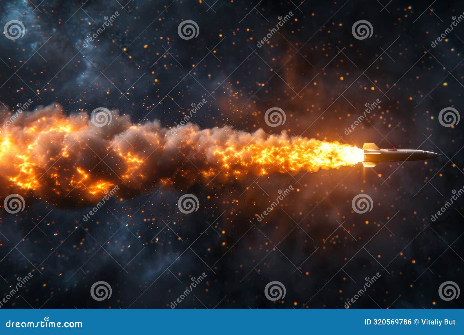Space Shuttle is Seen Flying through the Air, Exuding Large Amounts of ...