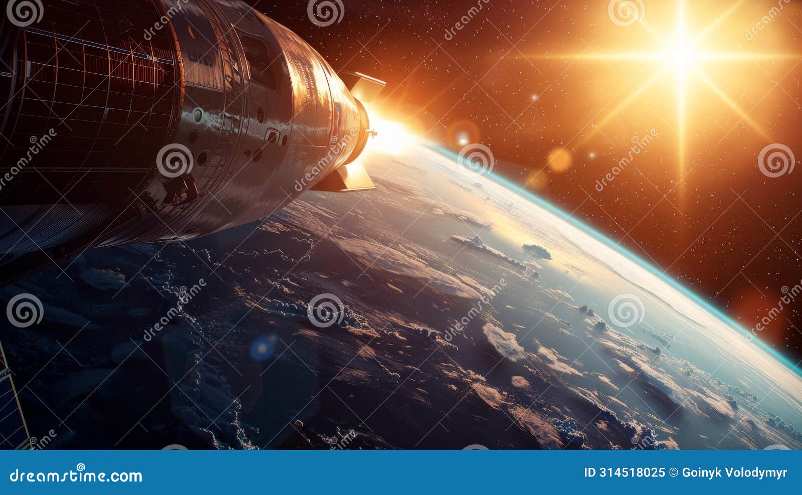 Space Shuttle Flying Over Earth Stock Image - Image of satellite ...