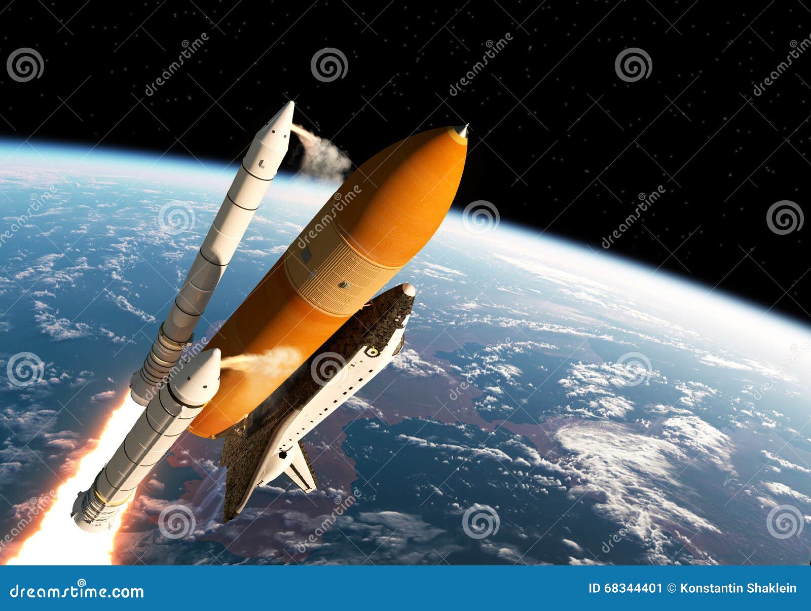 Space Shuttle Solid Rocket Boosters Separation Royalty-Free Stock Photo ...