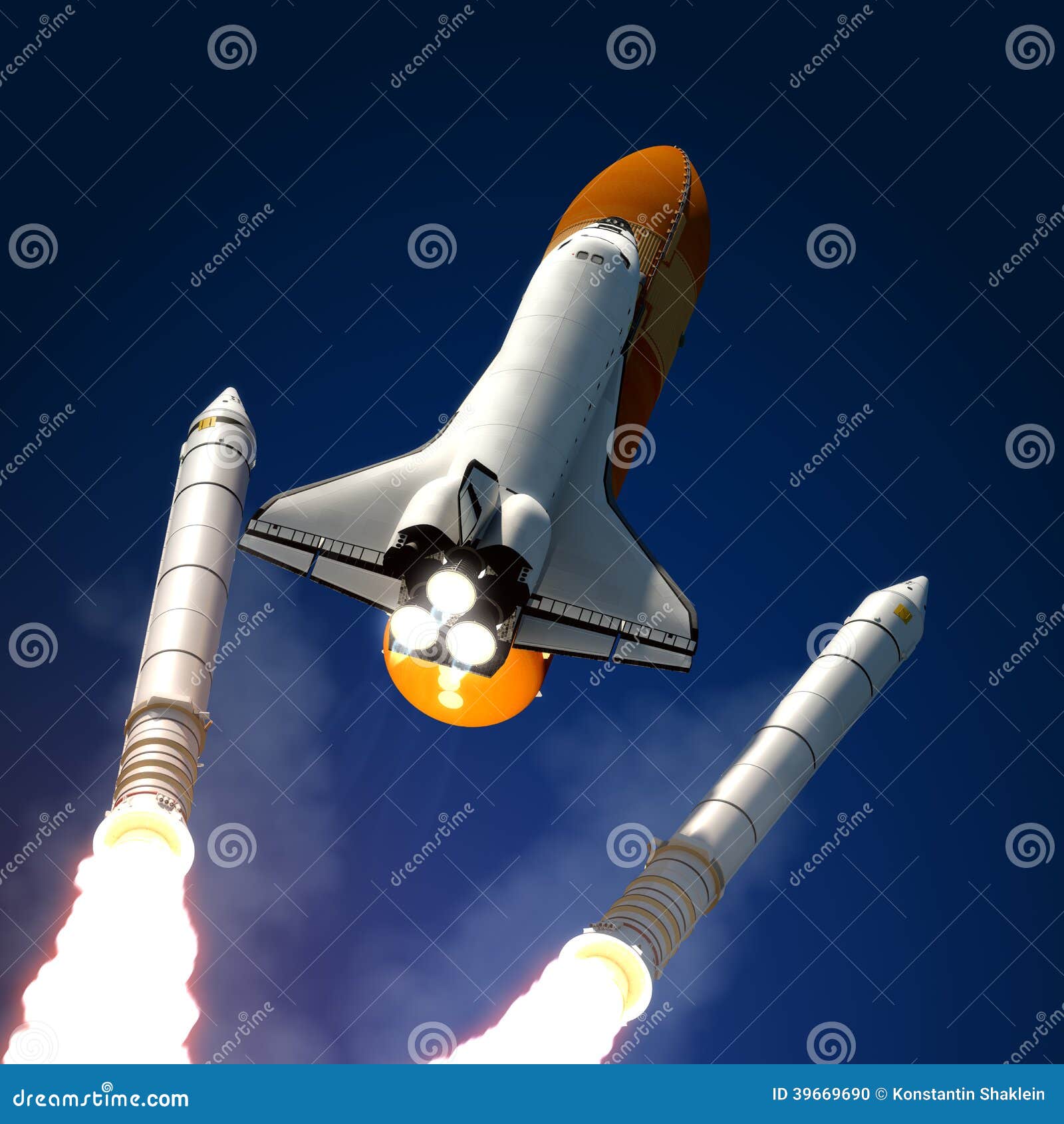 Solid Rocket Boosters Separate From Space Shuttle In The Stratosphere ...