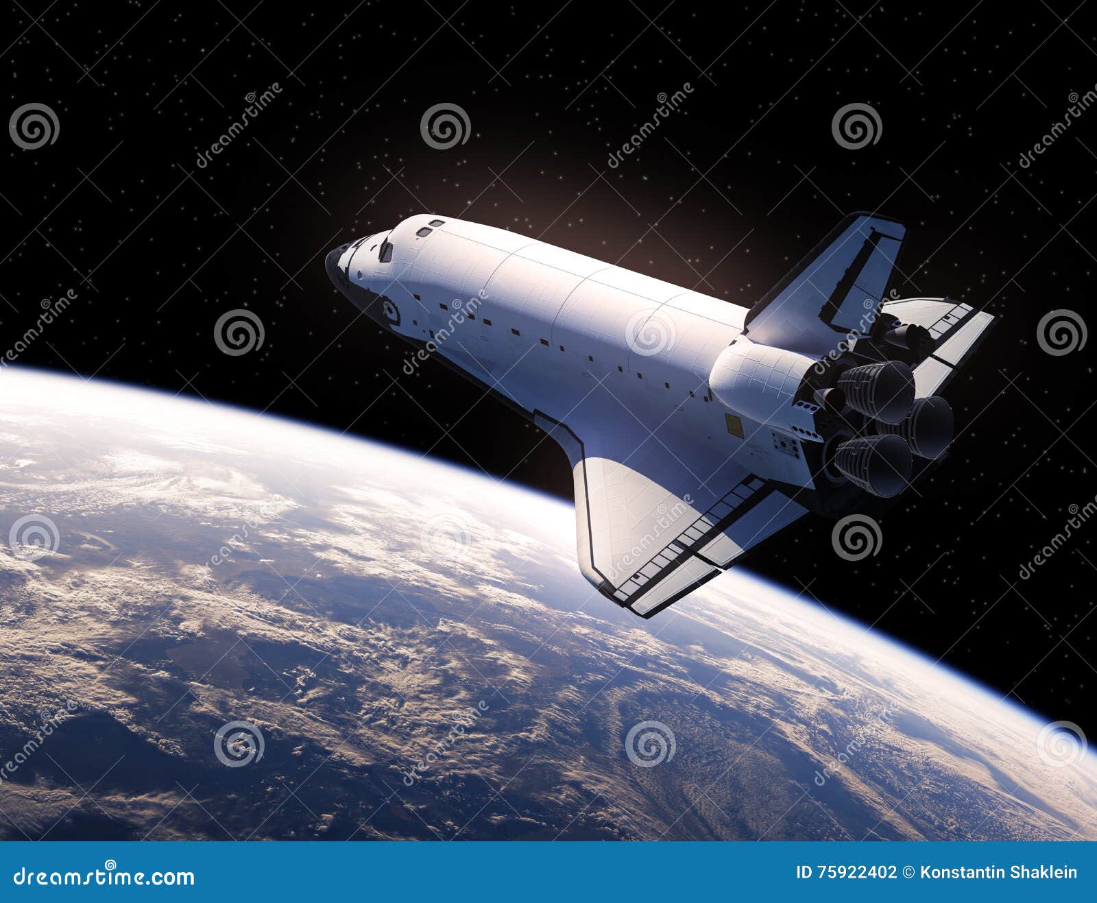 Space Shuttle in Space stock illustration. Illustration of astronaut ...