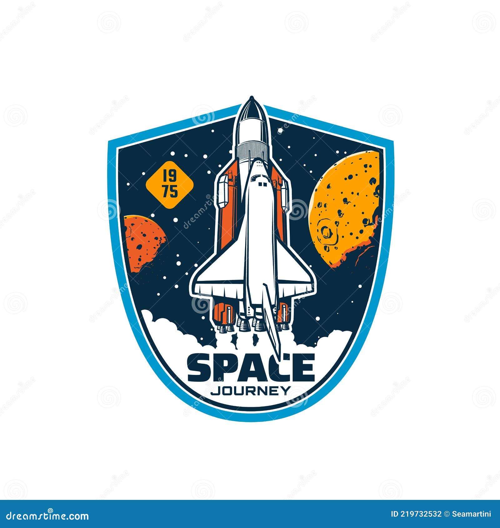 Space Shuttle on Start, Vector Rocket Booster Stock Vector ...