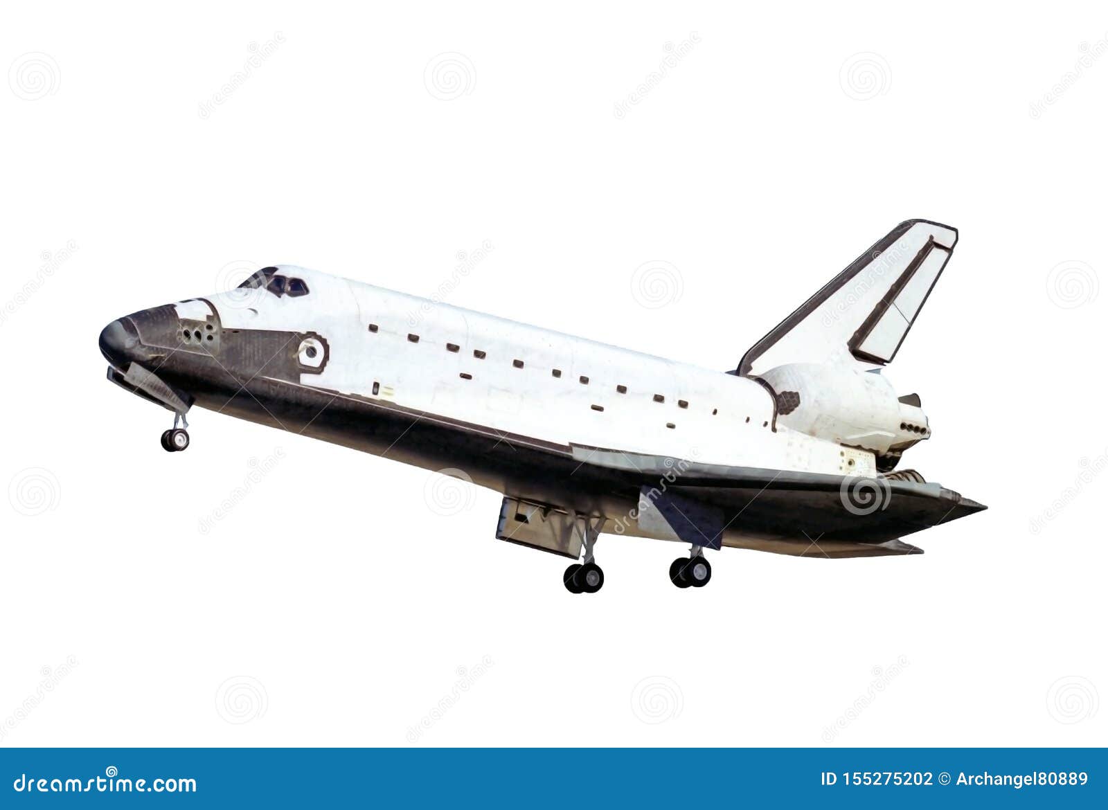 The Space Shuttle, during Take-off, Isolated on a White Background ...