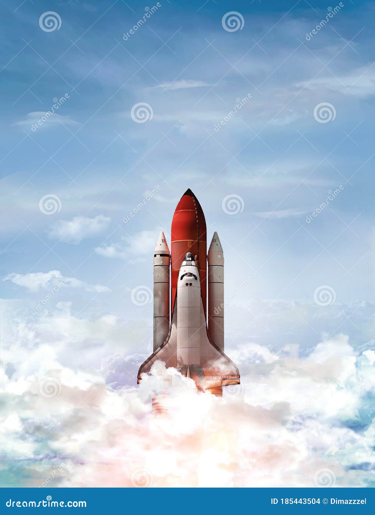 Space Shuttle Take Off in Outer Space from Earth. Stock Photo - Image ...