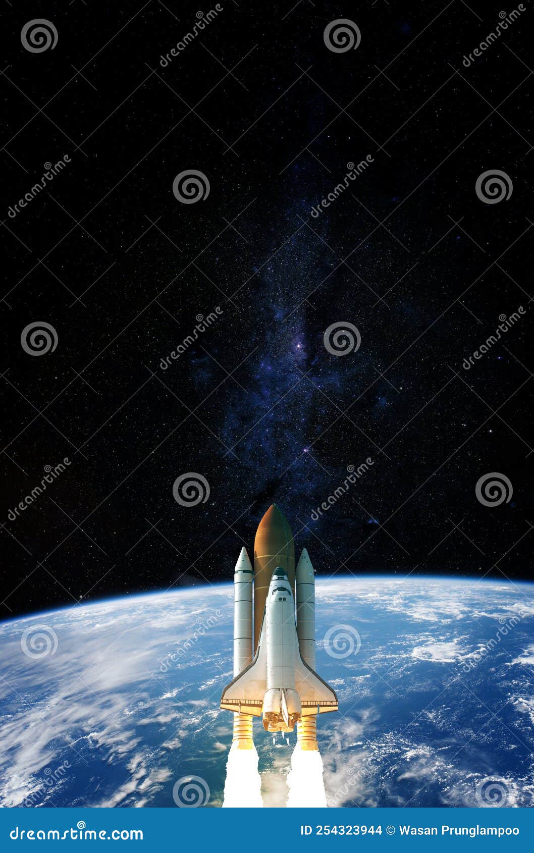 Space Shuttle Takes Off into Space. Elements of this Image Furnished by ...